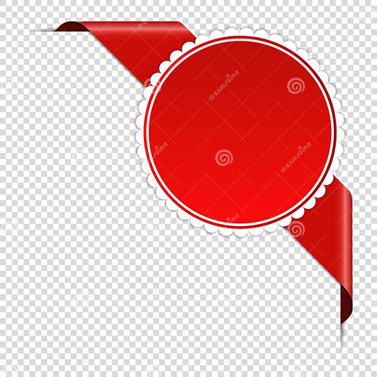 Red Corner Banner on Transparent Background Stock Vector - Illustration ...