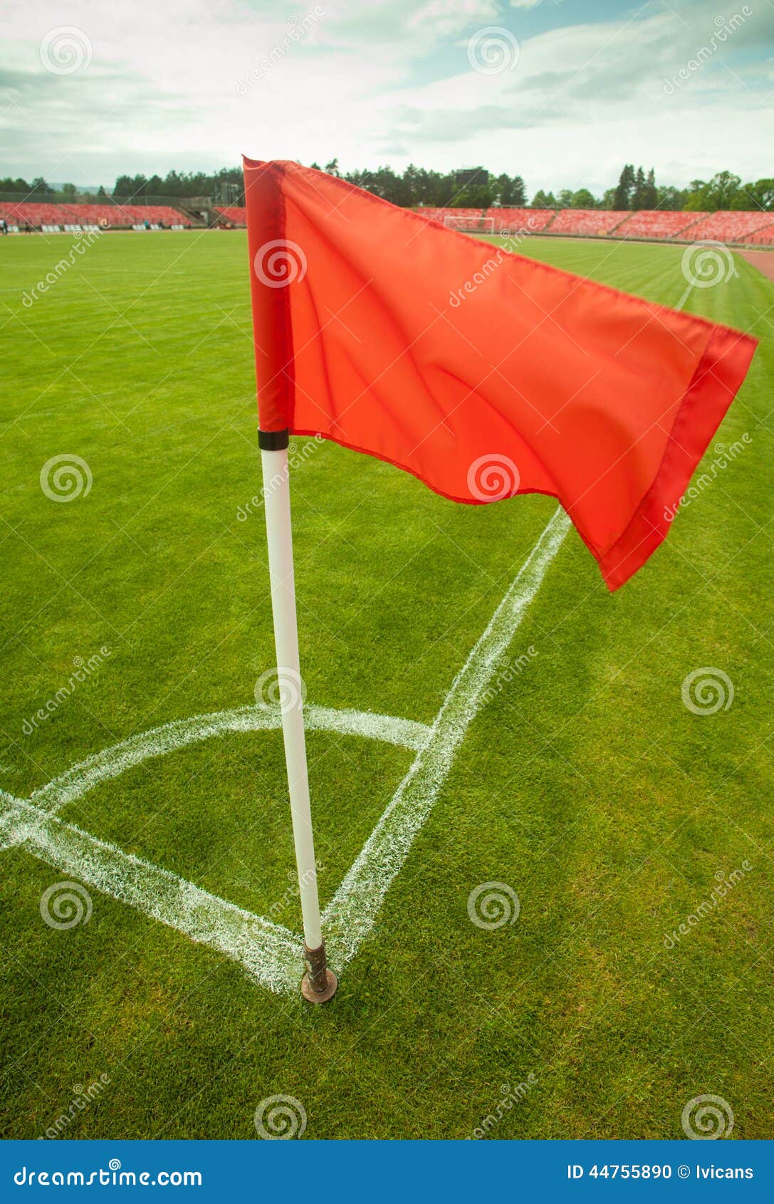Red corner flag stock photo. Image of playground, game - 44755890