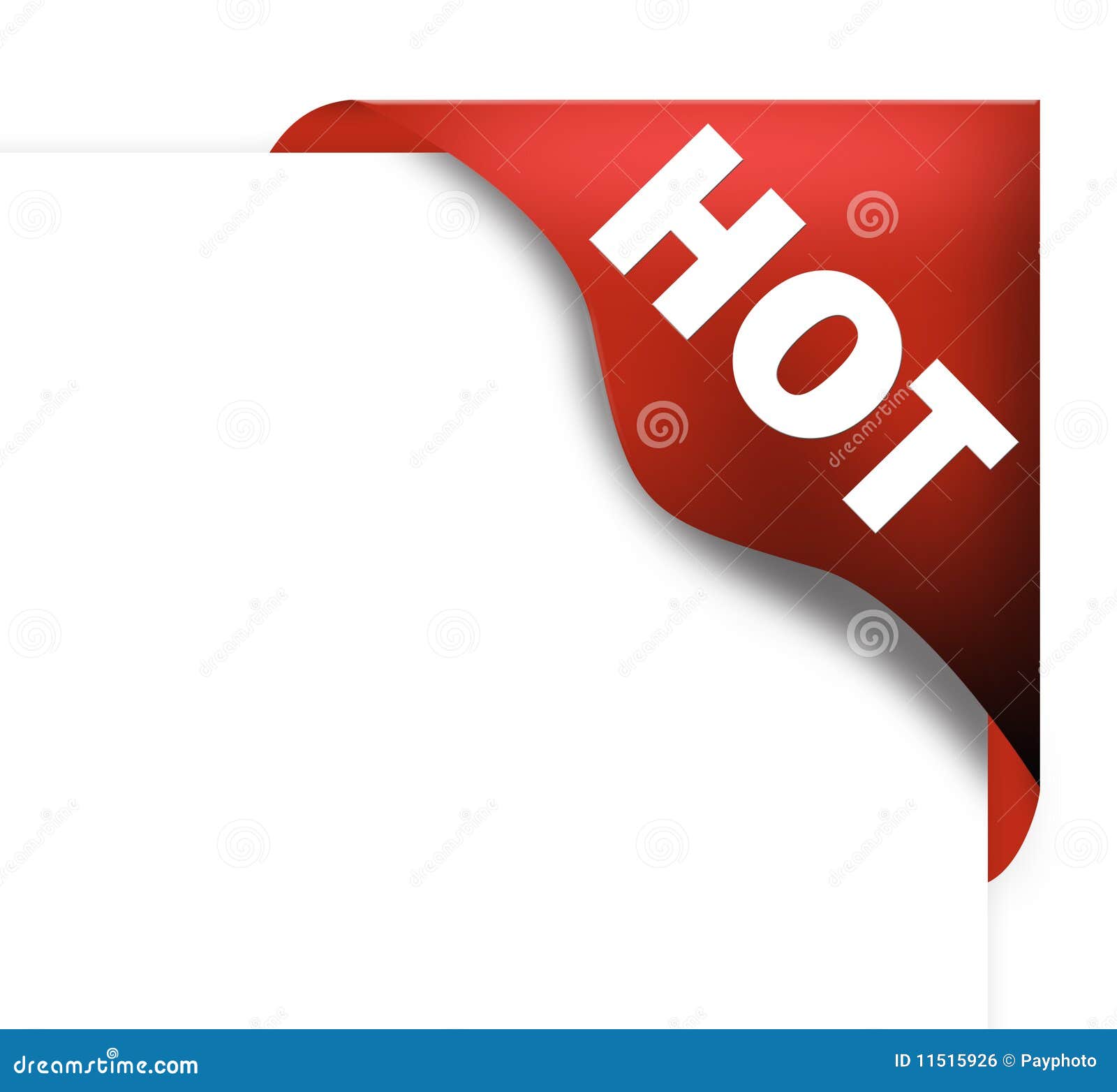 Red Corner Ribbon with Hot Sign Stock Illustration - Illustration of ...