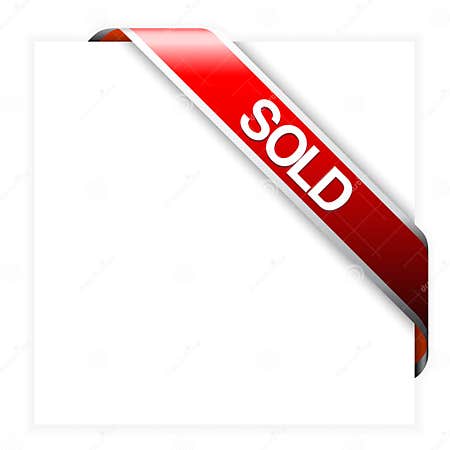 Red Corner Ribbon for Sold Items Stock Vector - Illustration of ...