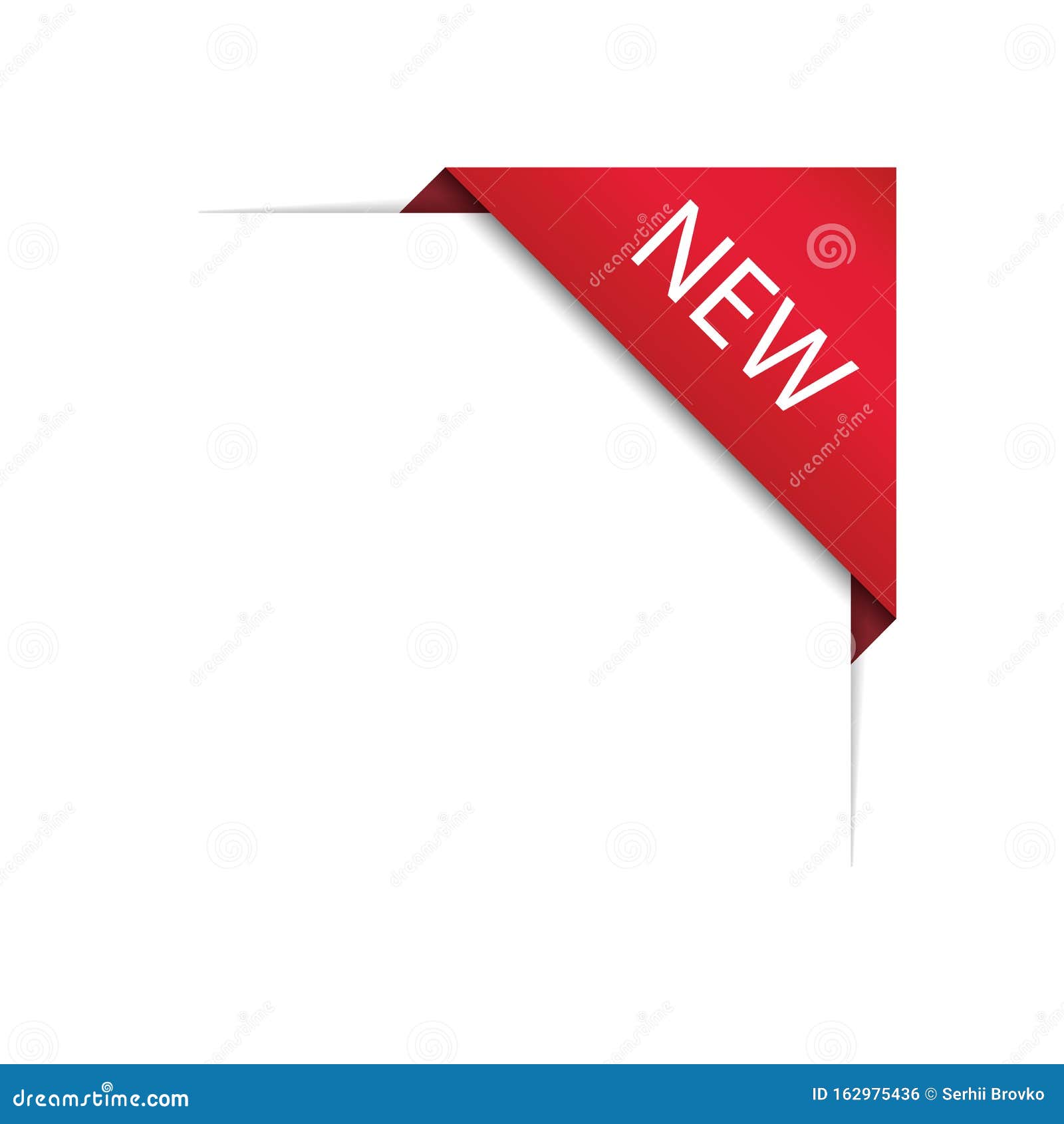 Red Corner Tag Template. Label Banner with Text Isolated on White ...