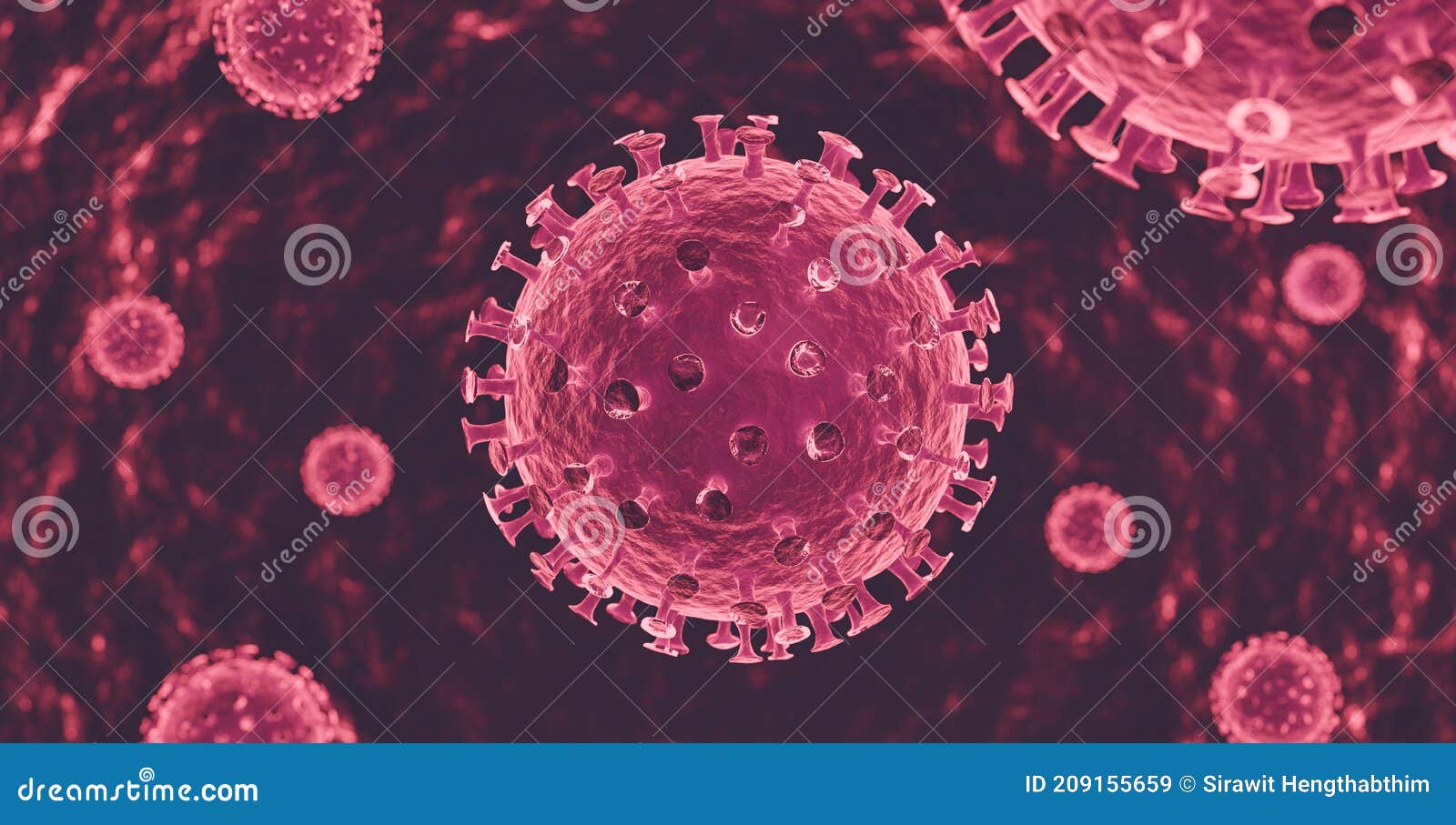 Red Corona Virus Cell 3d Rendering Stock Illustration - Illustration of ...