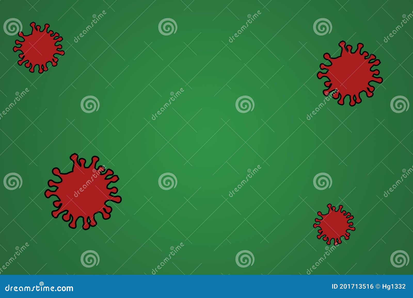 Red Corona Virus in Front of Green Background Stock Illustration ...