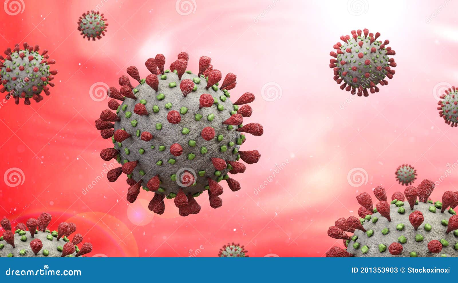 Red Corona Virus Infection 3d Rendering Stock Illustration ...