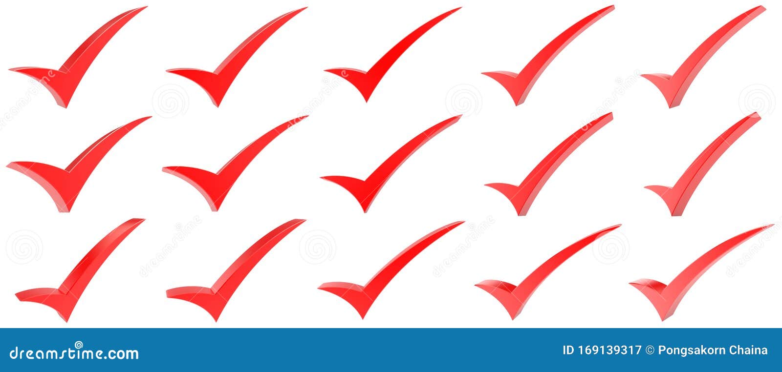 Red Correct Mark Symbol Collection on White Background Stock ...
