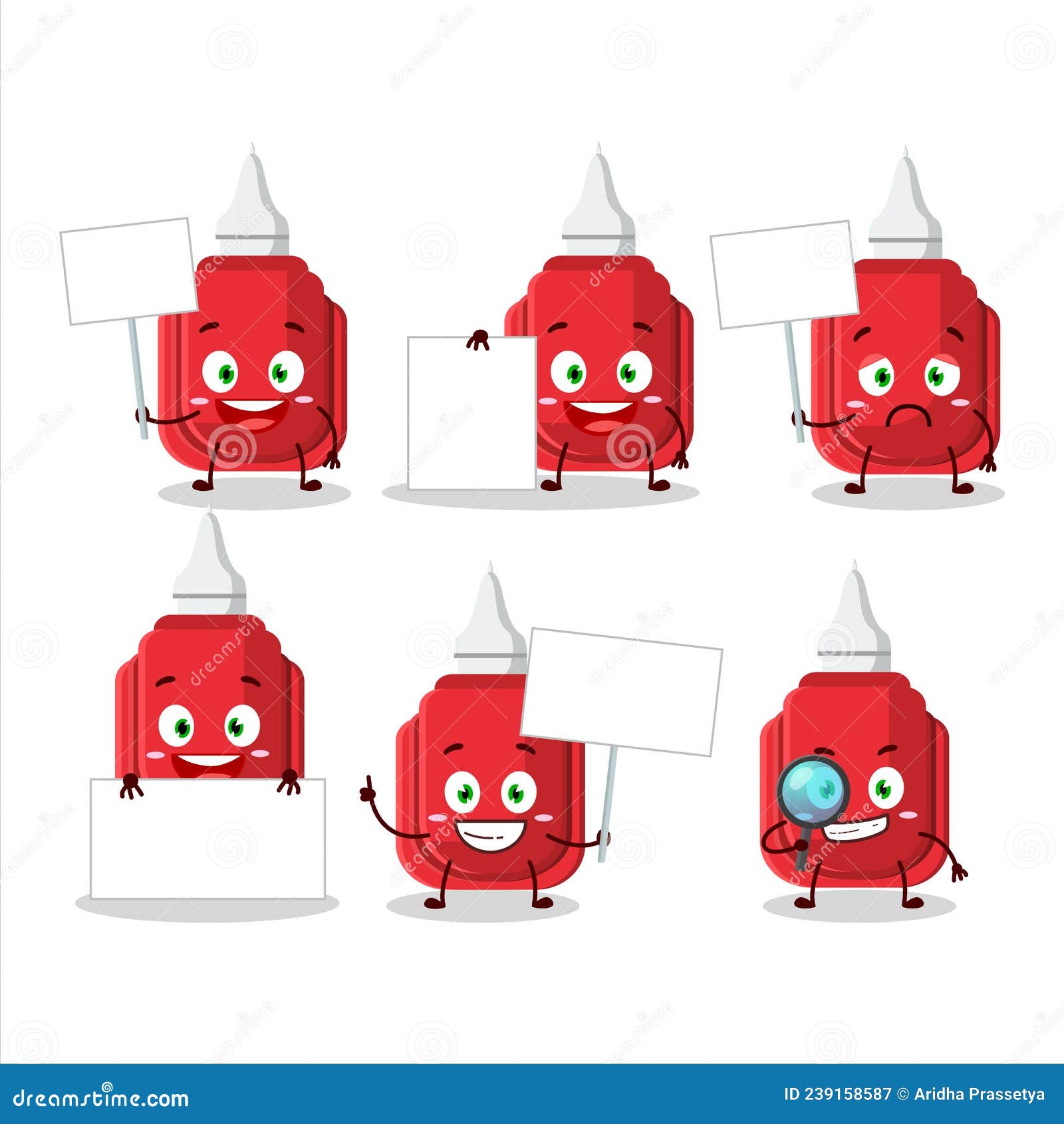 Red Correction Pen Cartoon Character Bring Information Board Stock ...