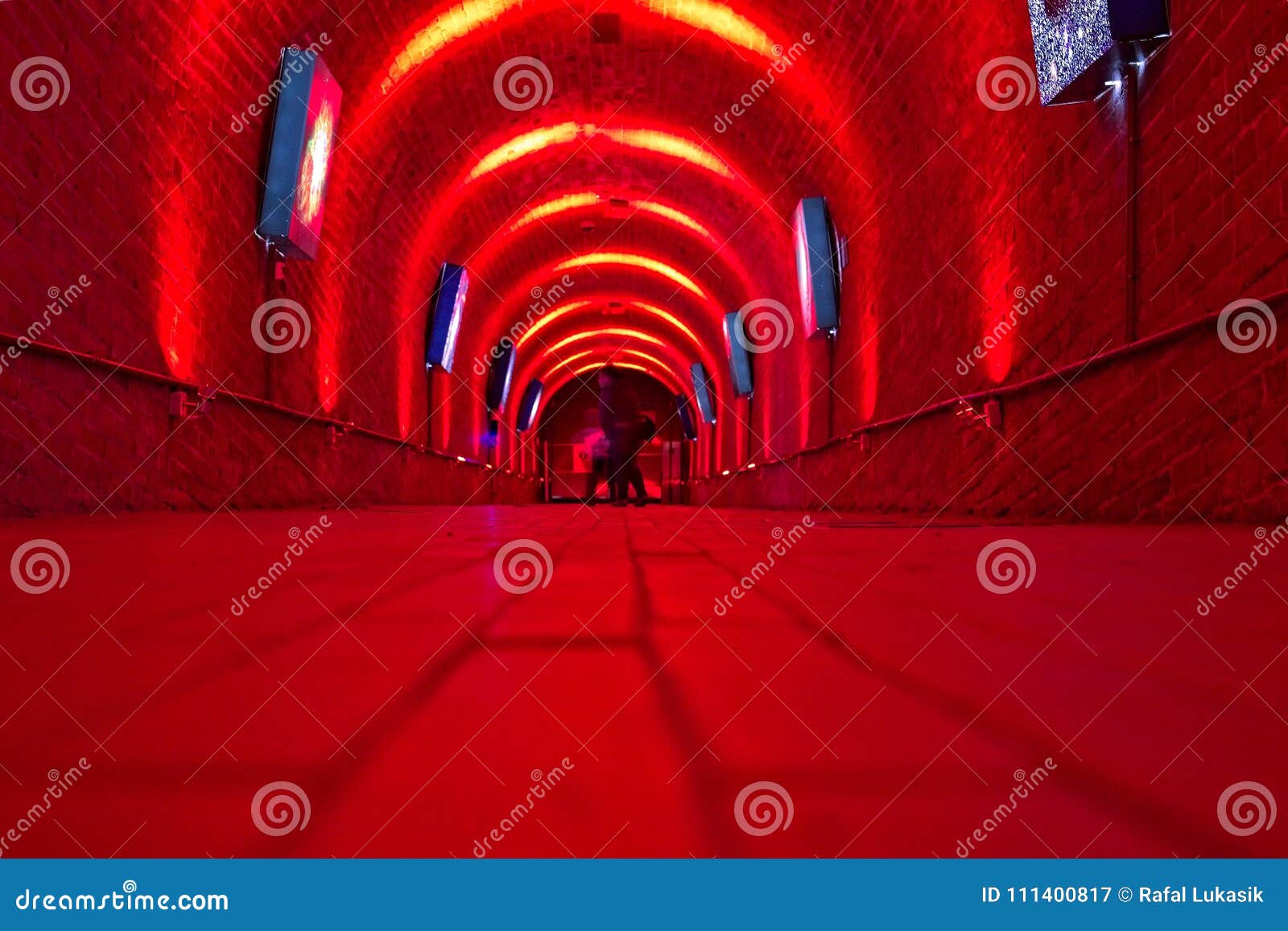 Red corridor stock image. Image of home, carpet, paintings - 111400817