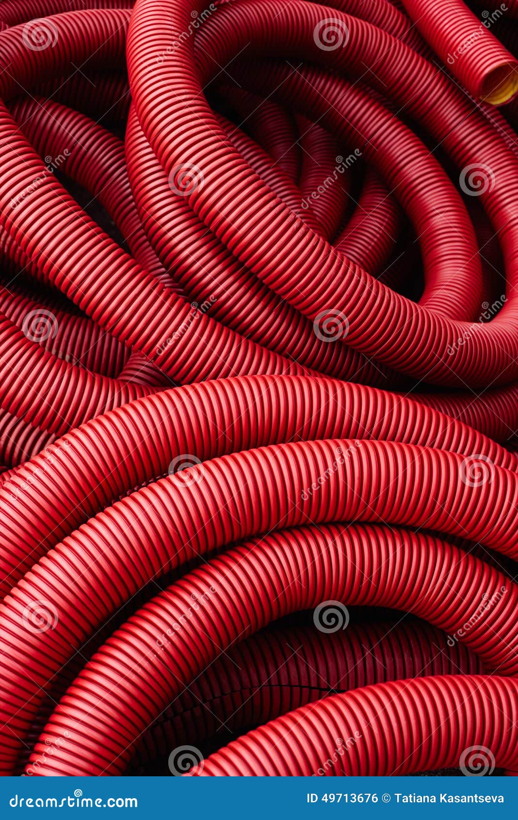 Red corrugated pipes stock photo. Image of construction - 49713676