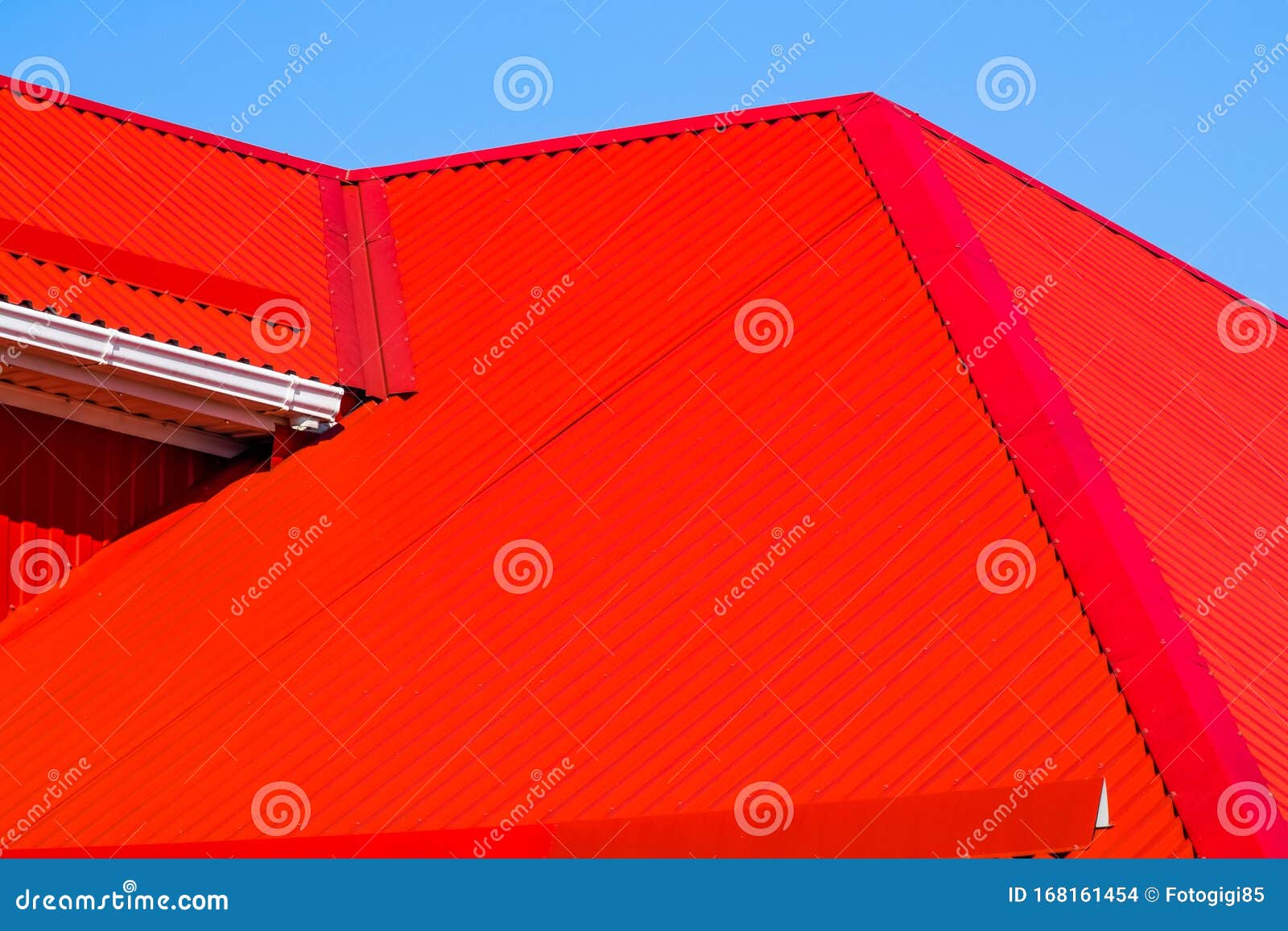 Red corrugated roof stock photo. Image of materials - 168161454