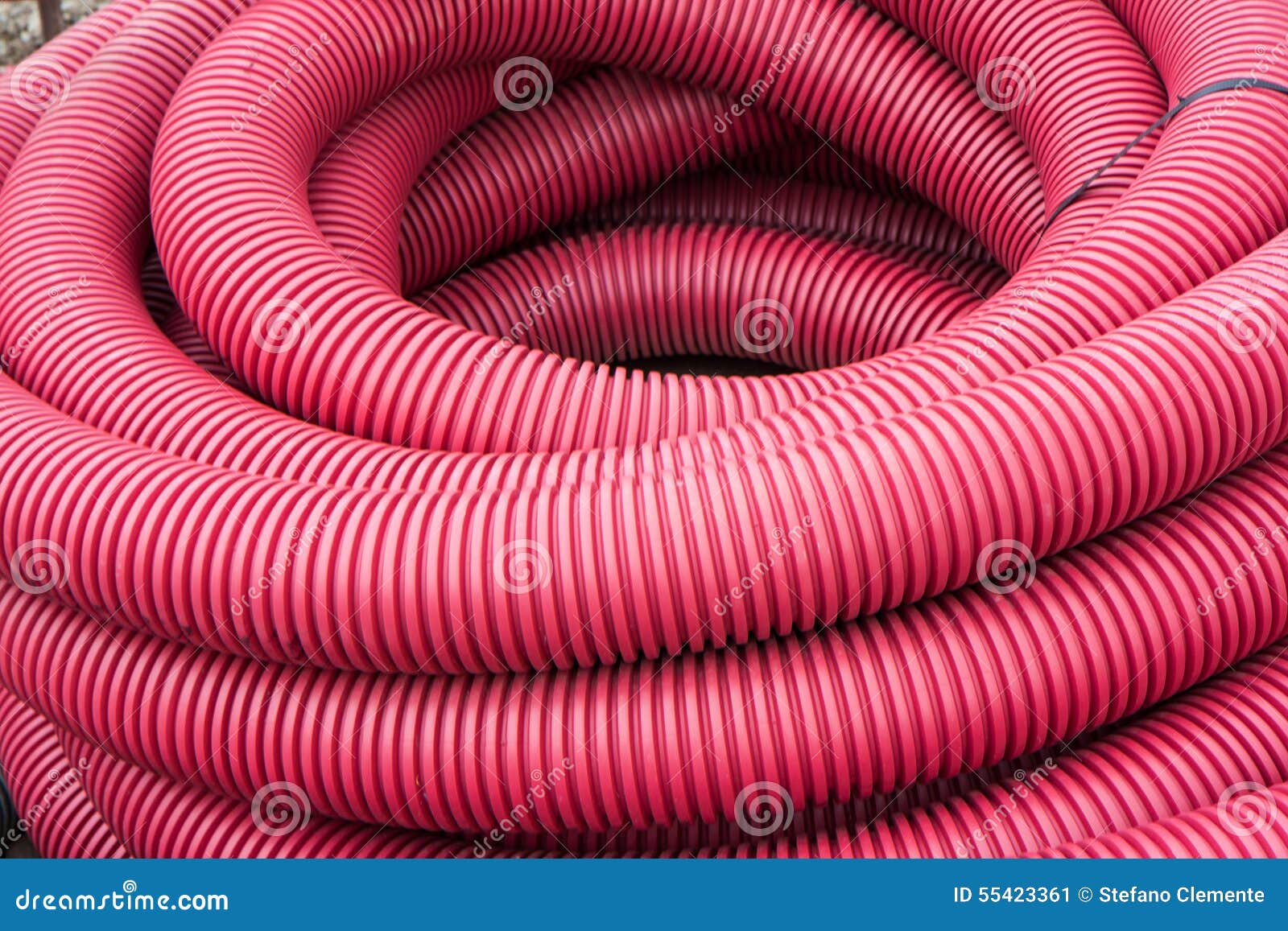 Red corrugated tube stock image. Image of industry, lines - 55423361