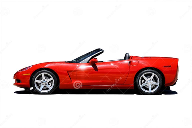 Red Corvette Isolated stock image. Image of chevrolet - 15041345