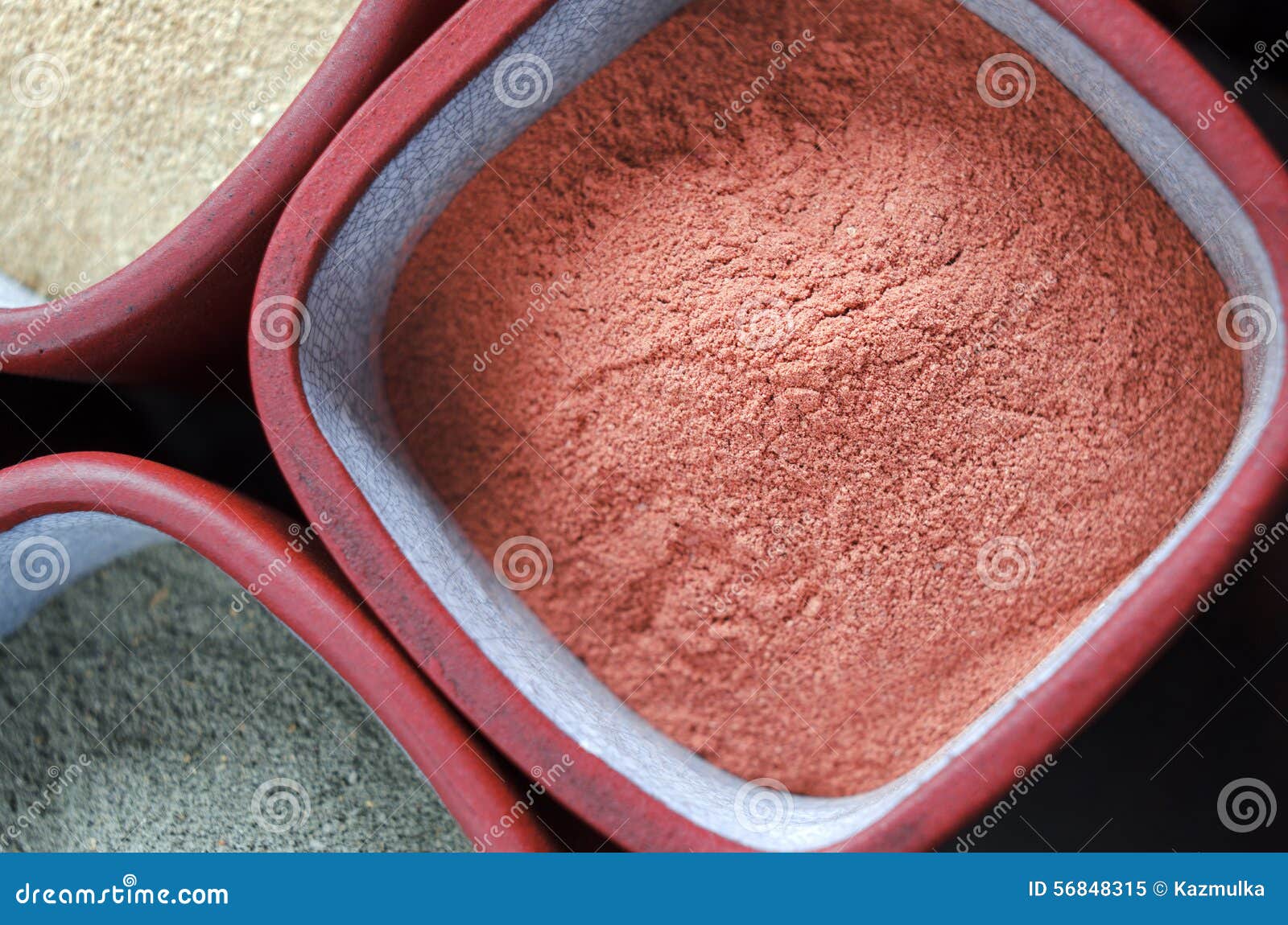Red cosmetic clay powder stock image. Image of moroccan - 56848315