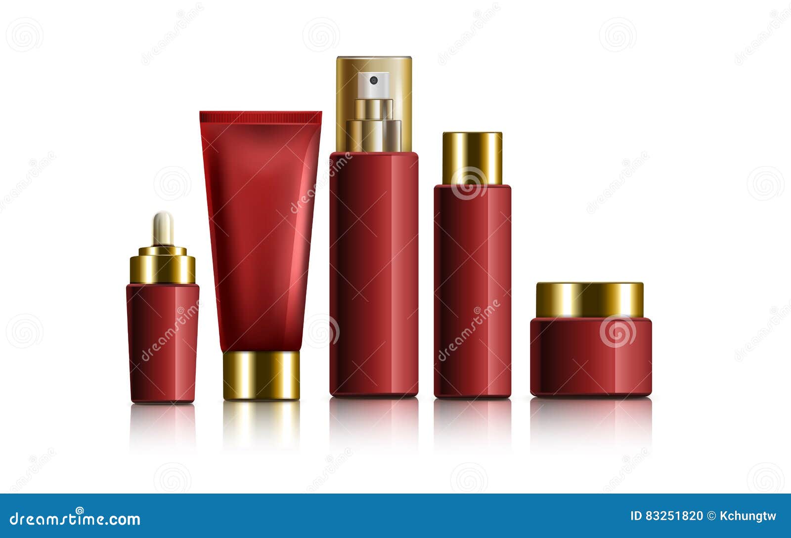 Red cosmetic containers stock vector. Illustration of container - 83251820