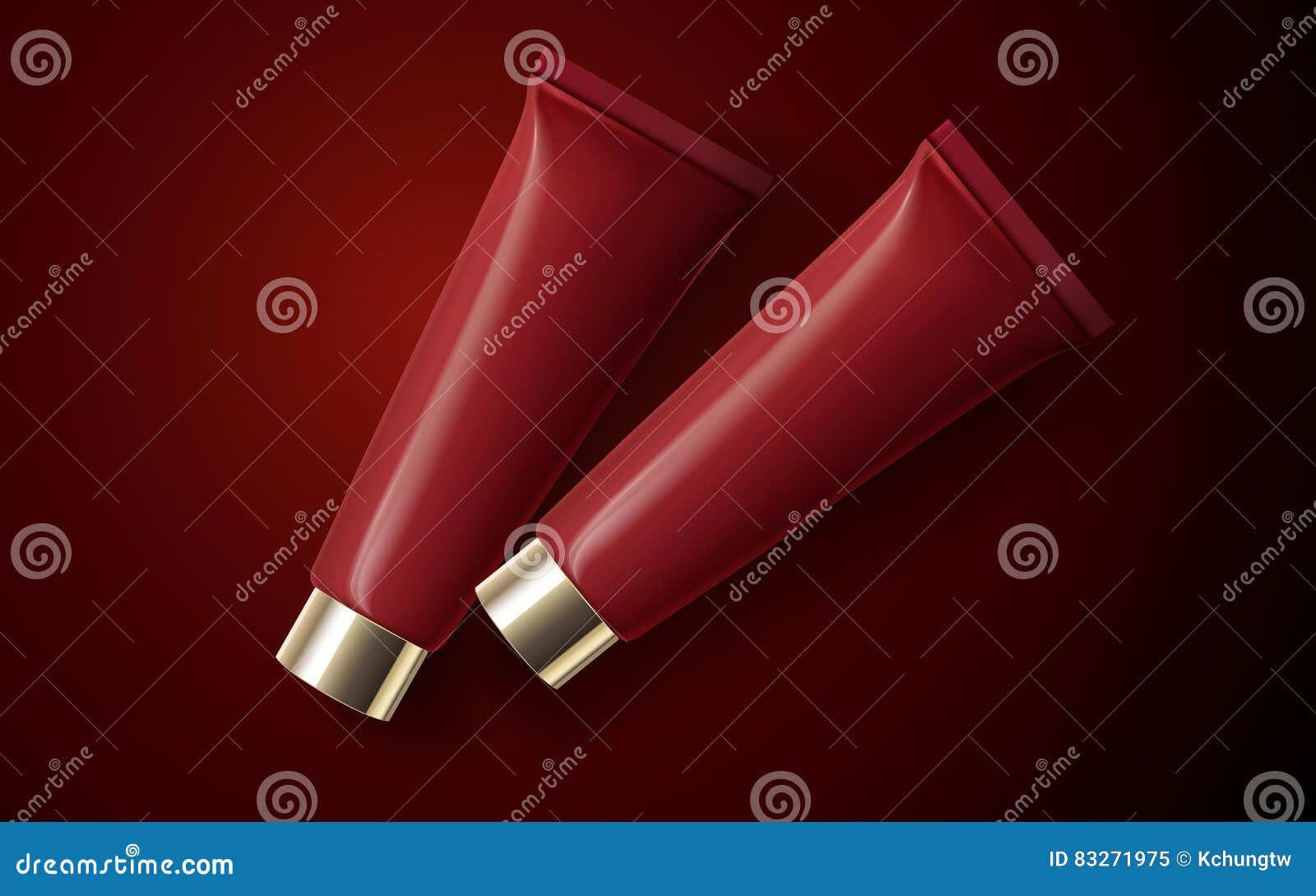 Red cosmetic tubes stock illustration. Illustration of commercial ...