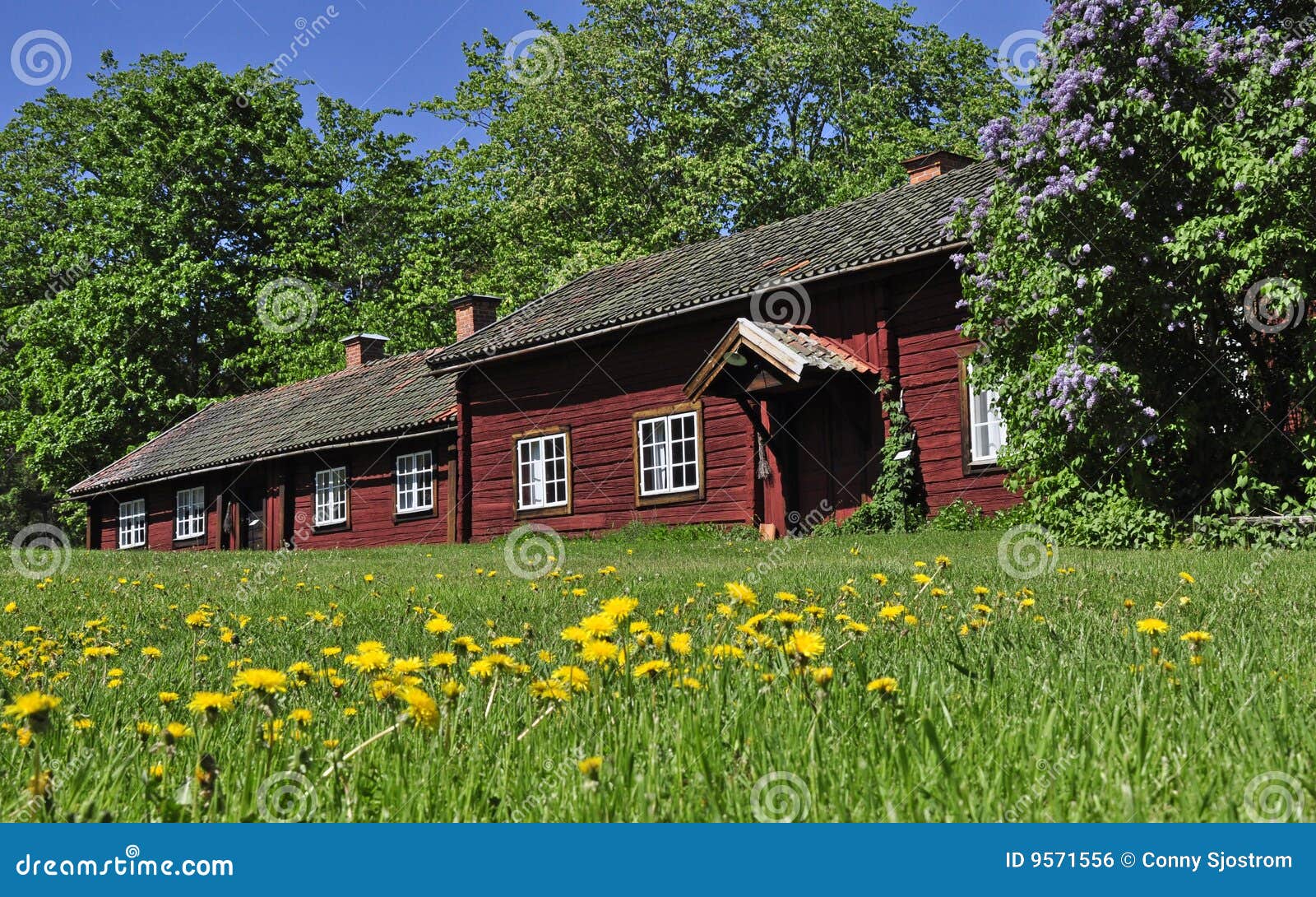 Red cottage stock photo. Image of outdoors, window, home - 9571556