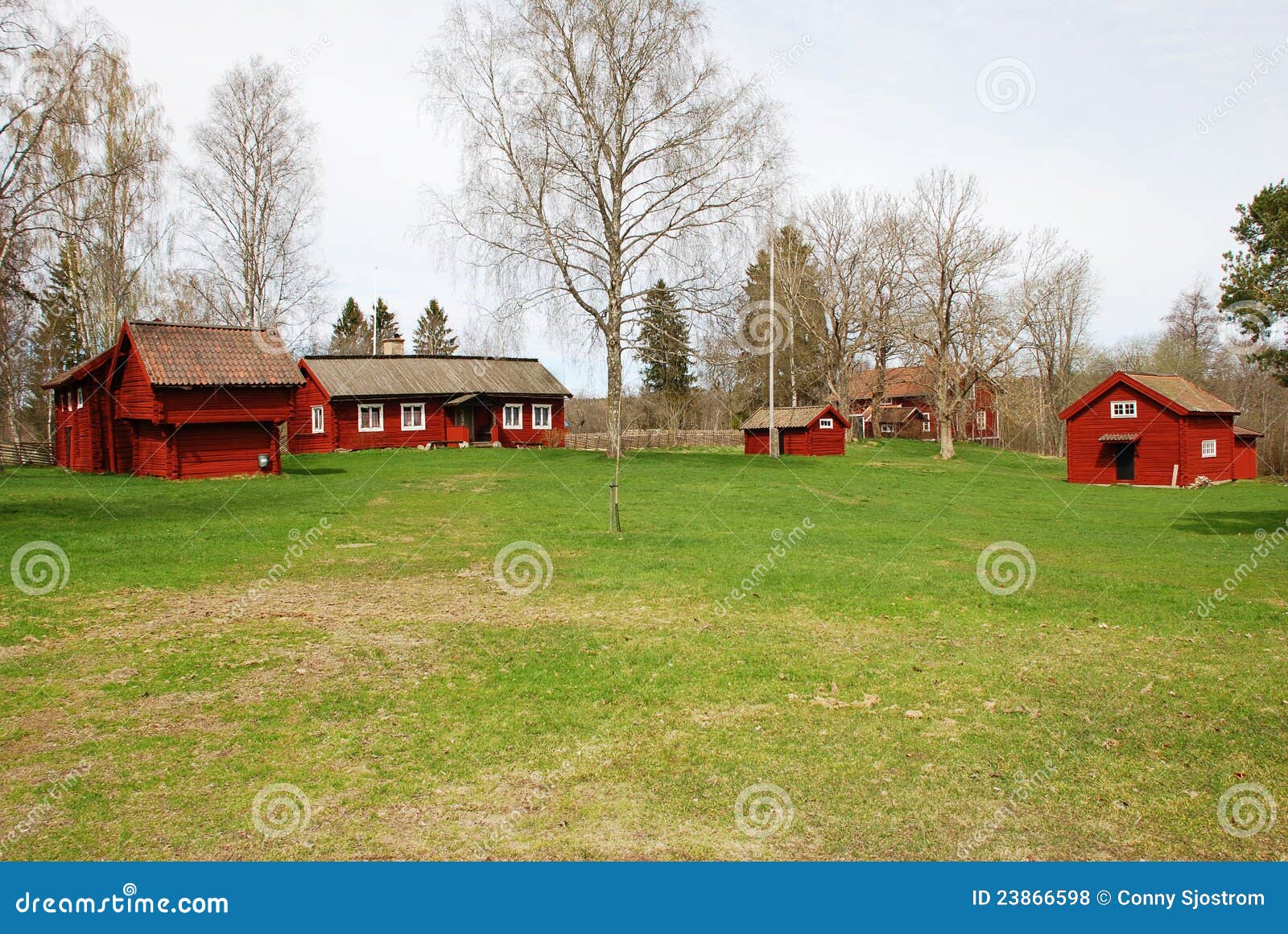 Red cottages stock photo. Image of exterior, entry, domicile - 23866598