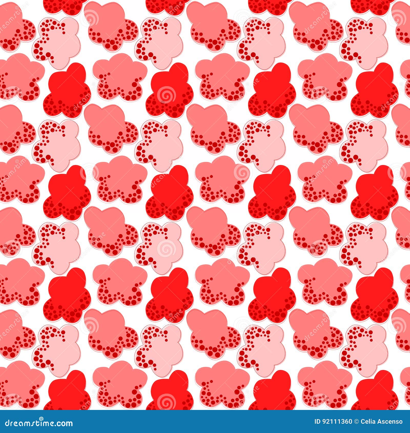 Red Cotton Clouds Pattern Seamless Stock Illustration - Illustration of ...