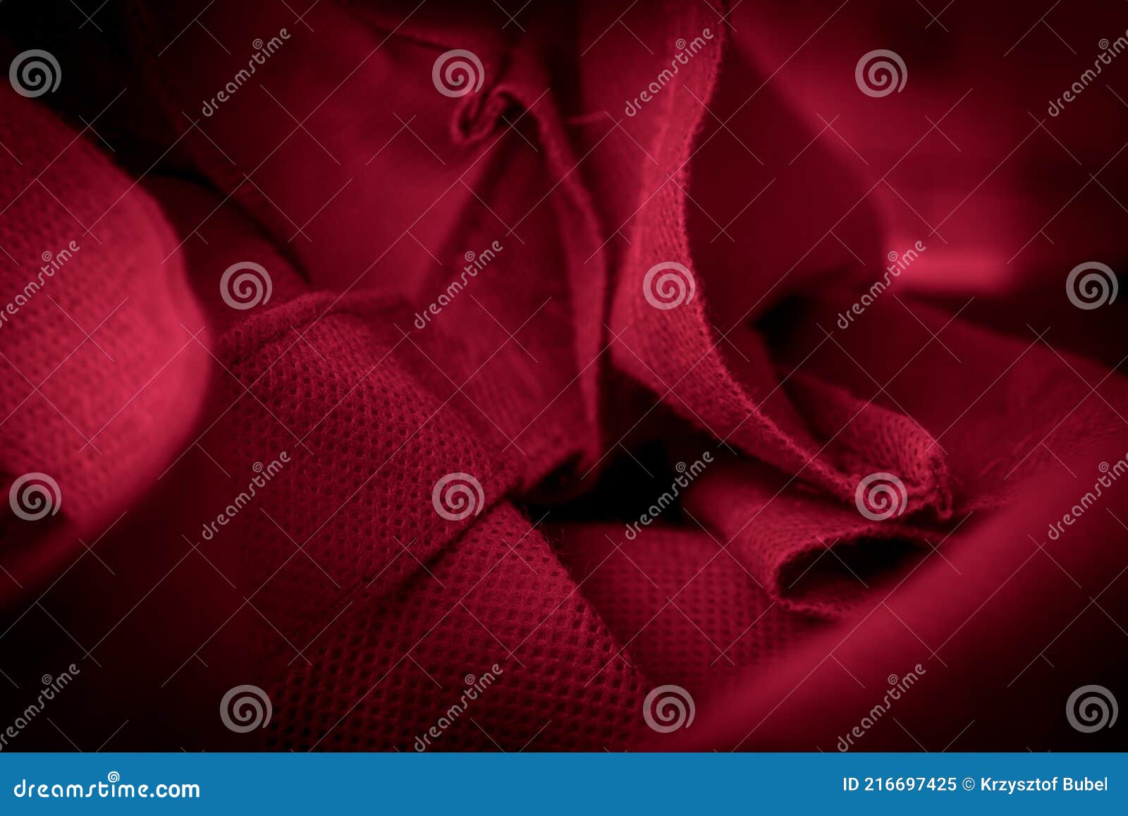 Red Cotton Fabric with Visible Details. Background or Textura Stock ...