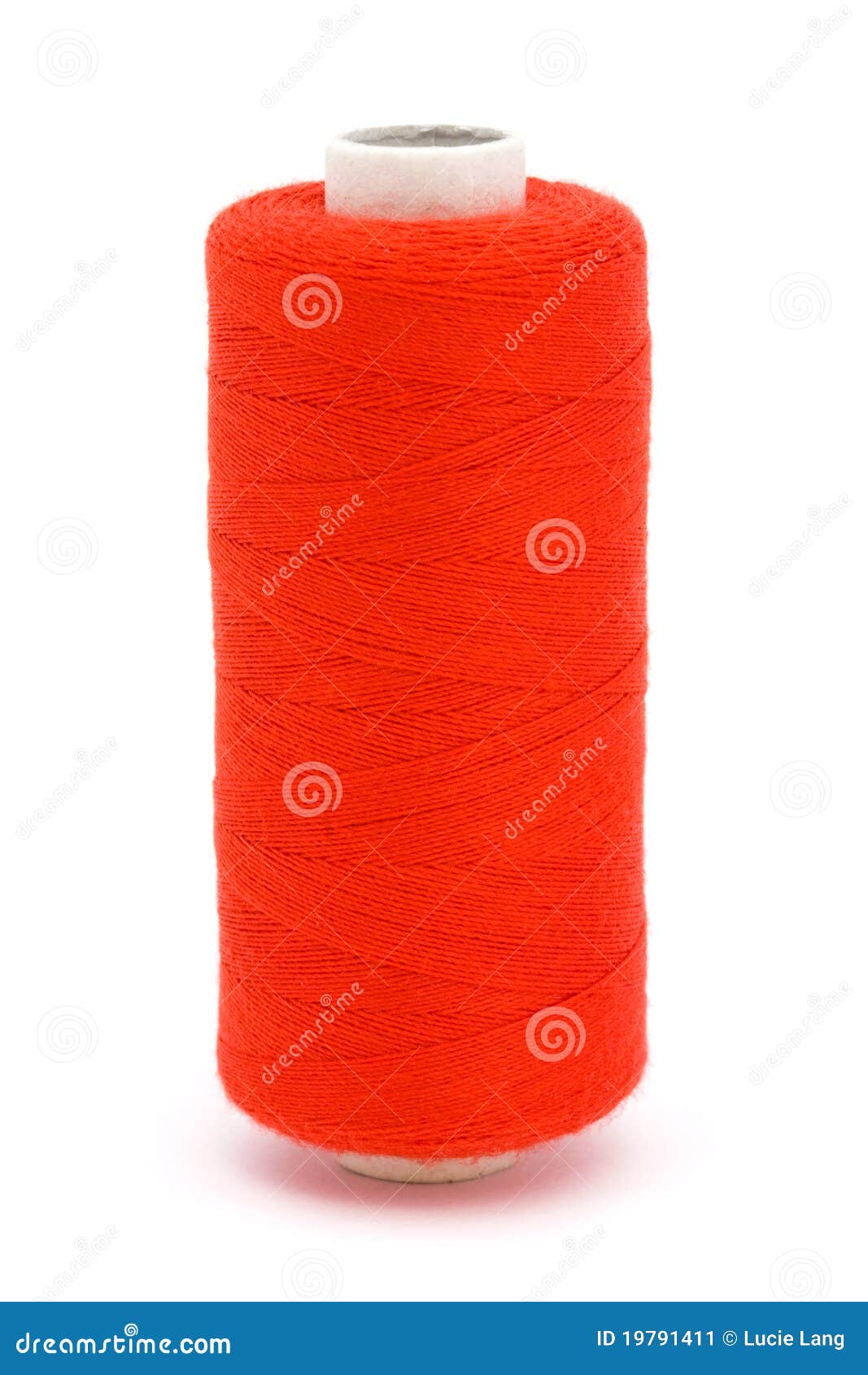 Red Cotton reel over white stock image. Image of colorful - 19791411