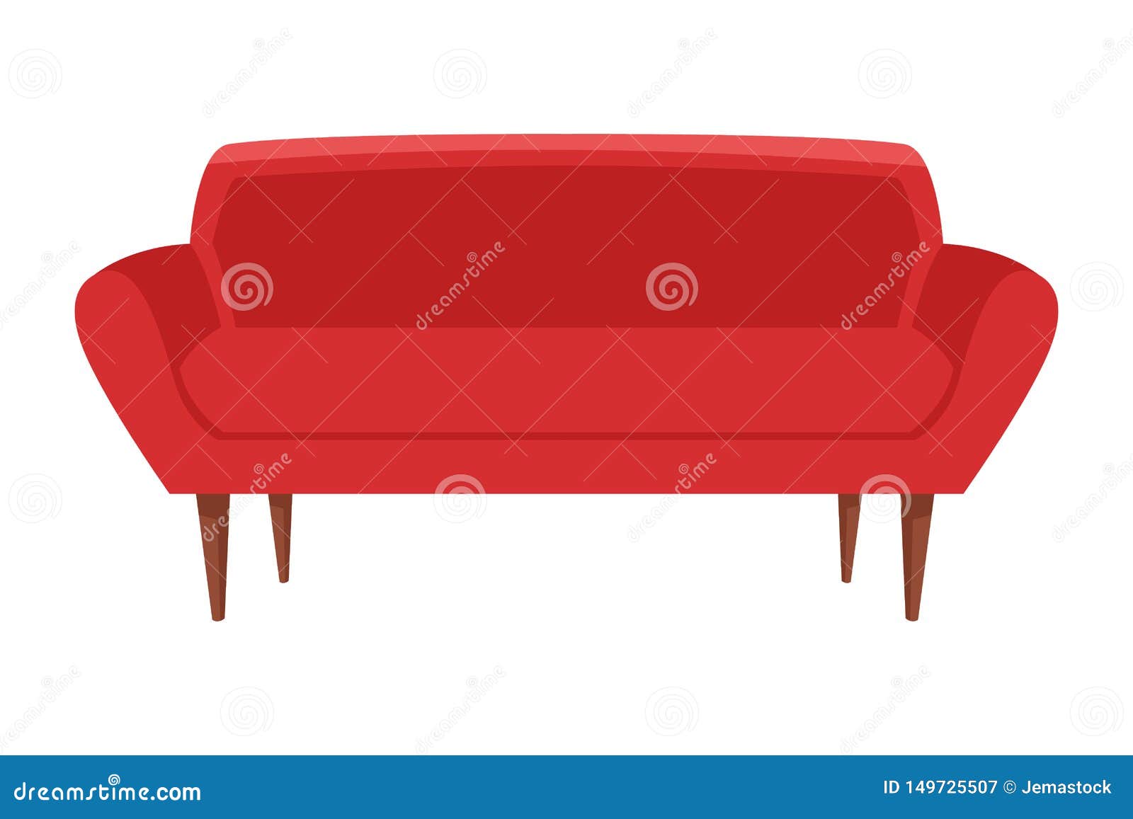 Red Couch Icon Cartoon Isolated Stock Vector - Illustration of ...
