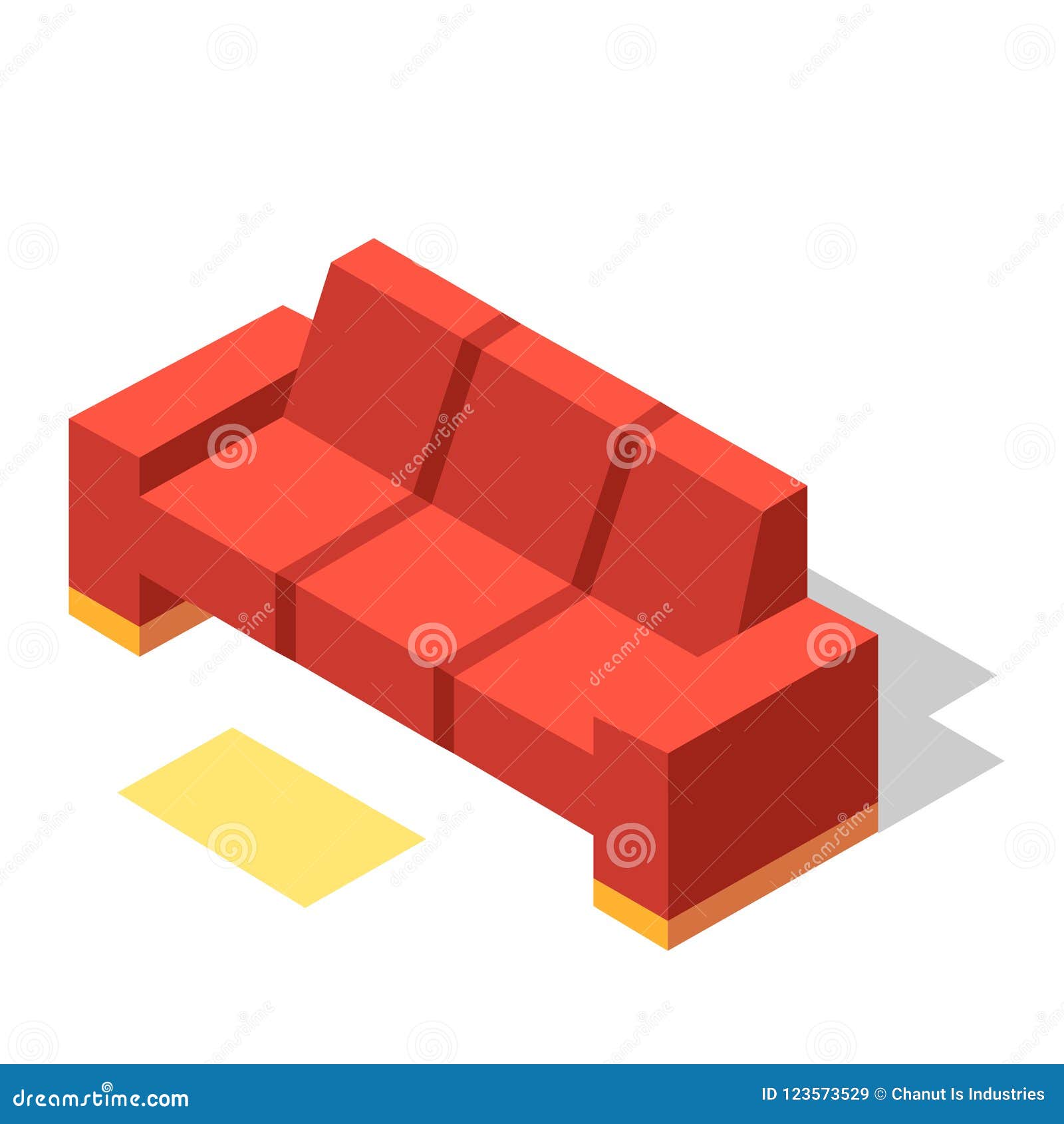 Couch Isometric Illustration Stock Vector - Illustration of couch, cozy ...