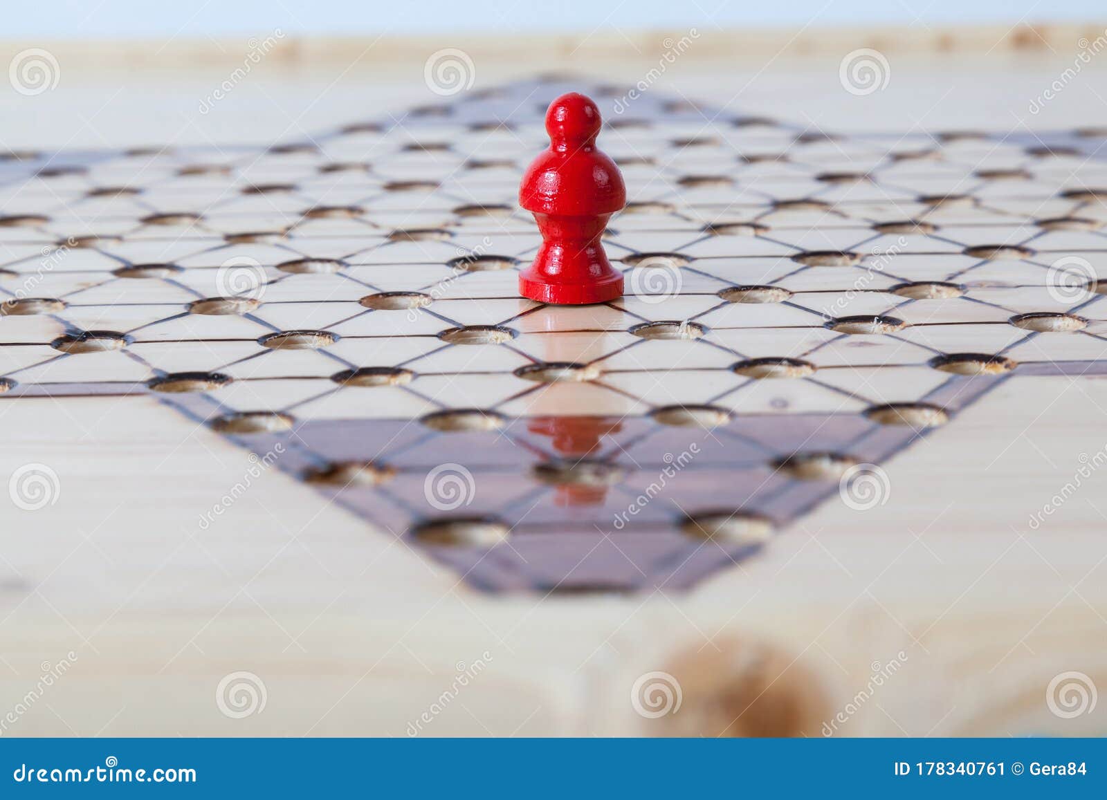 Red Counter on Chinese Checkers Board Stock Image - Image of checkers ...