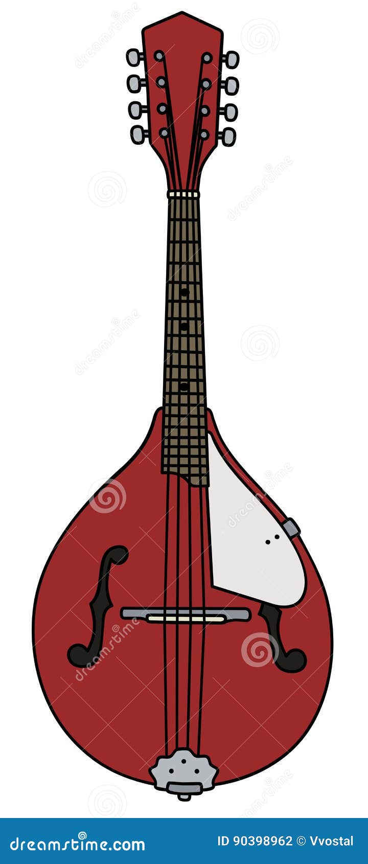 Red country mandolin stock vector. Illustration of vector - 90398962