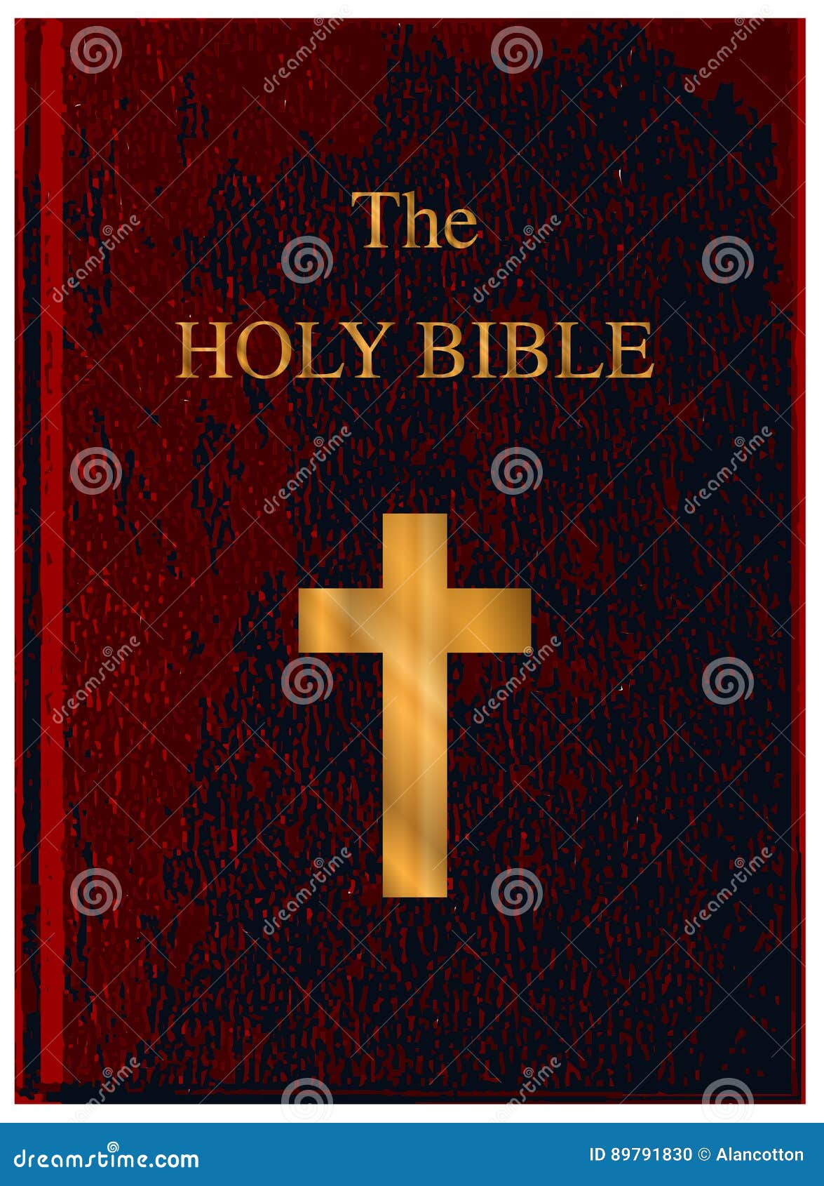 Red Cover Holy Bible stock vector. Illustration of graphic - 89791830