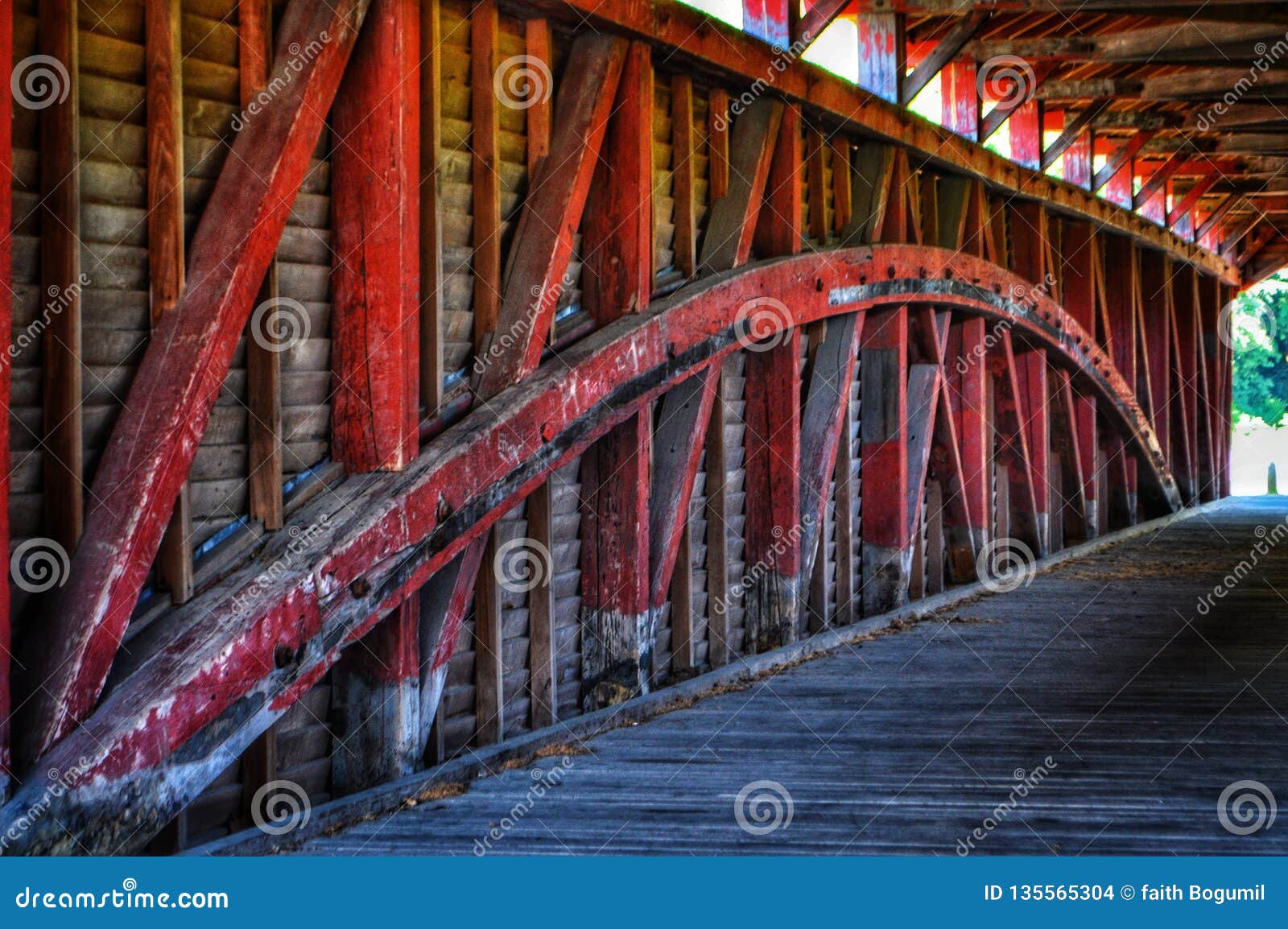 Red covered bridge stock photo. Image of barrickville - 135565304