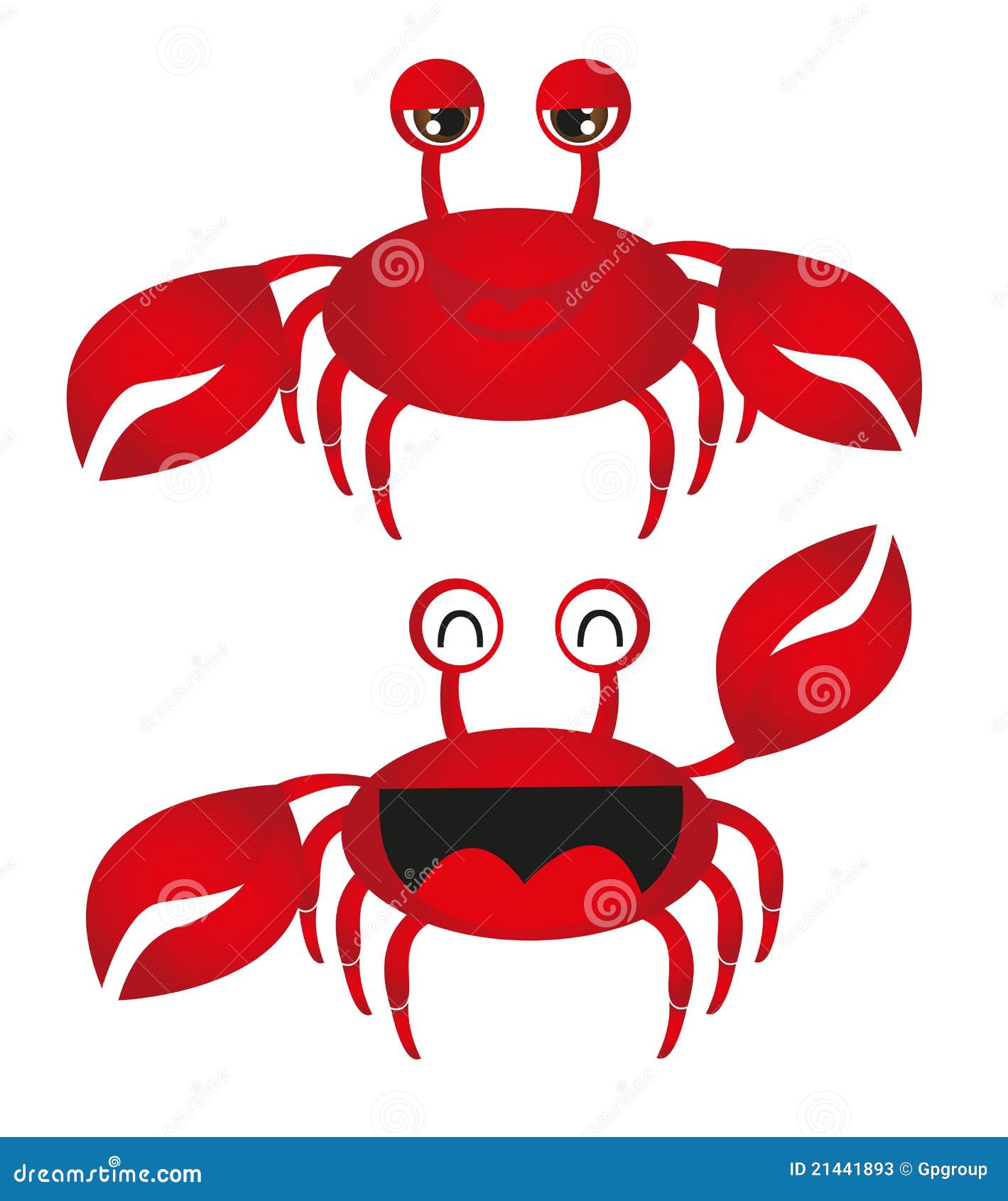 Red crab cartoon stock illustration. Illustration of object - 21441893