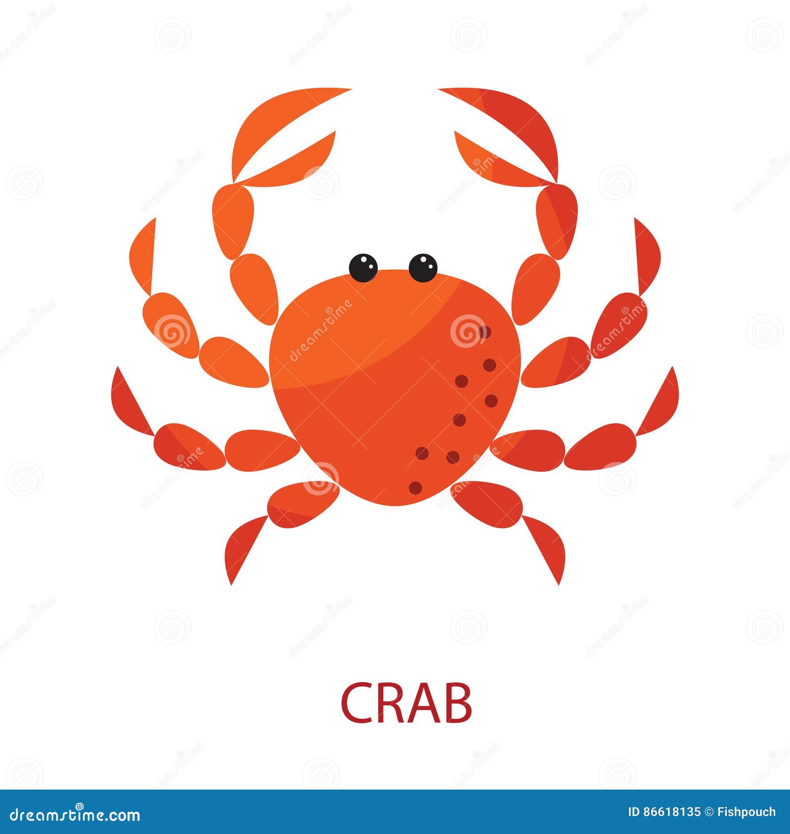 Red Crab Cartoon Vector Icon Illustration. Stock Vector - Illustration ...