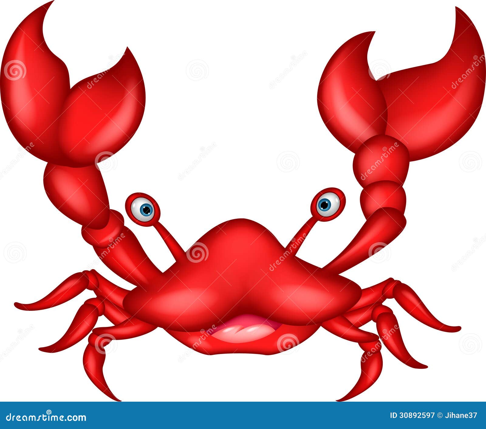 Red crab cartoon stock illustration. Illustration of claw - 30892597