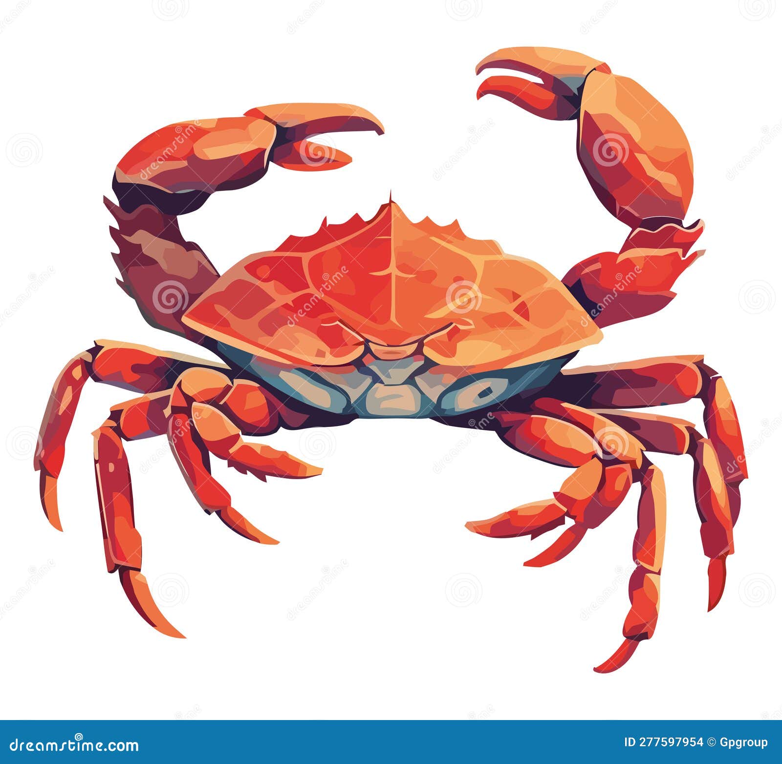 Red crab design vector stock vector. Illustration of animals - 277597954