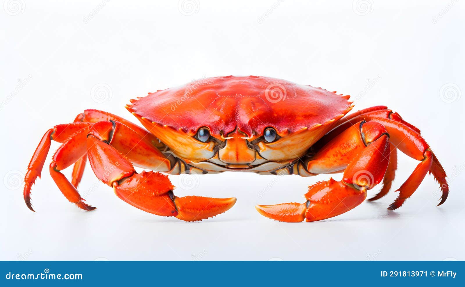 Red Crab Isolated on White Background Stock Illustration - Illustration ...