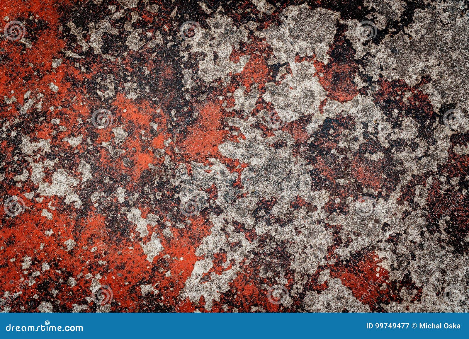 Red Cracked Paint on Old Concrete Stock Image - Image of decayed ...