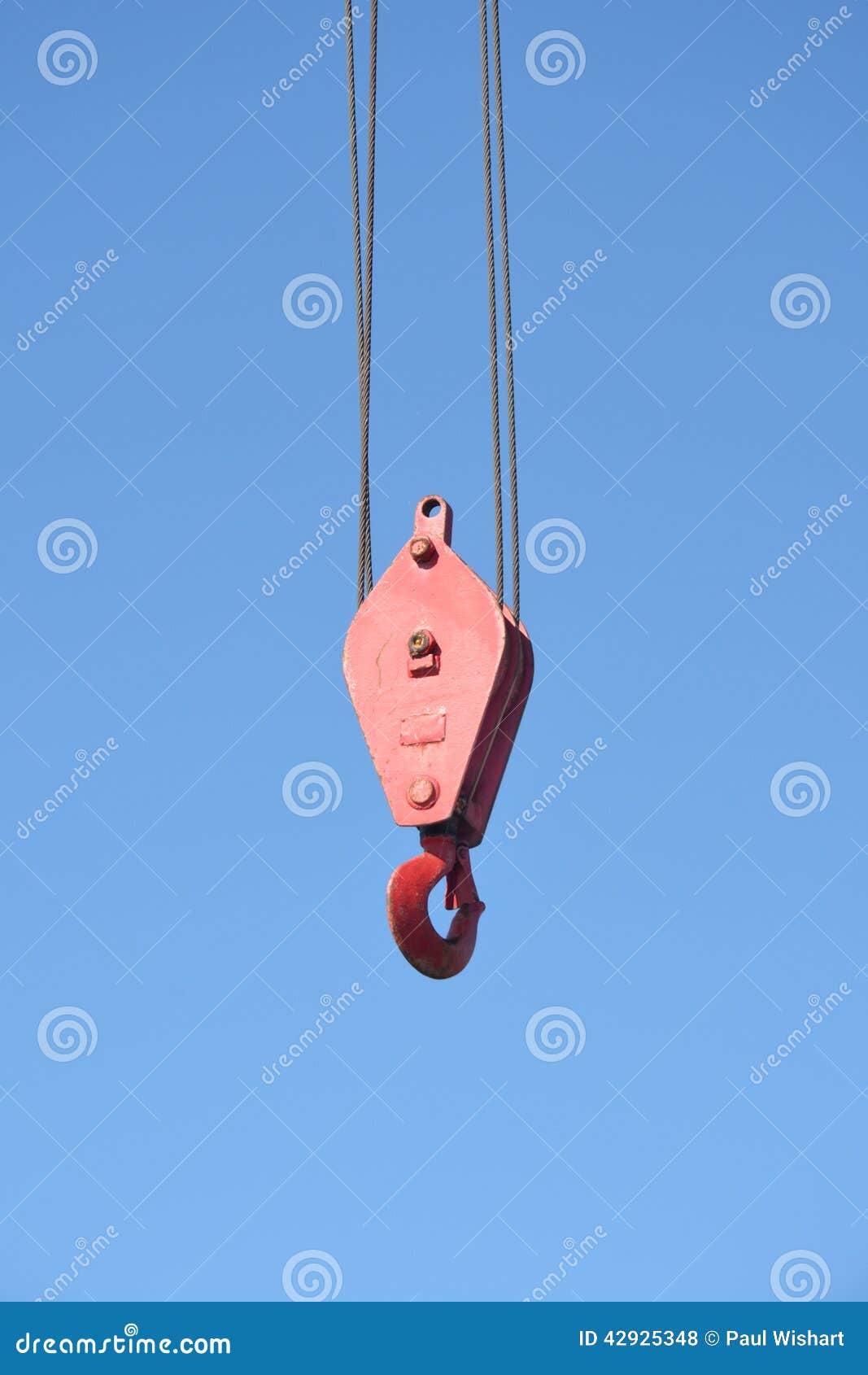 Red crane hook stock photo. Image of mechanical, hoist - 42925348