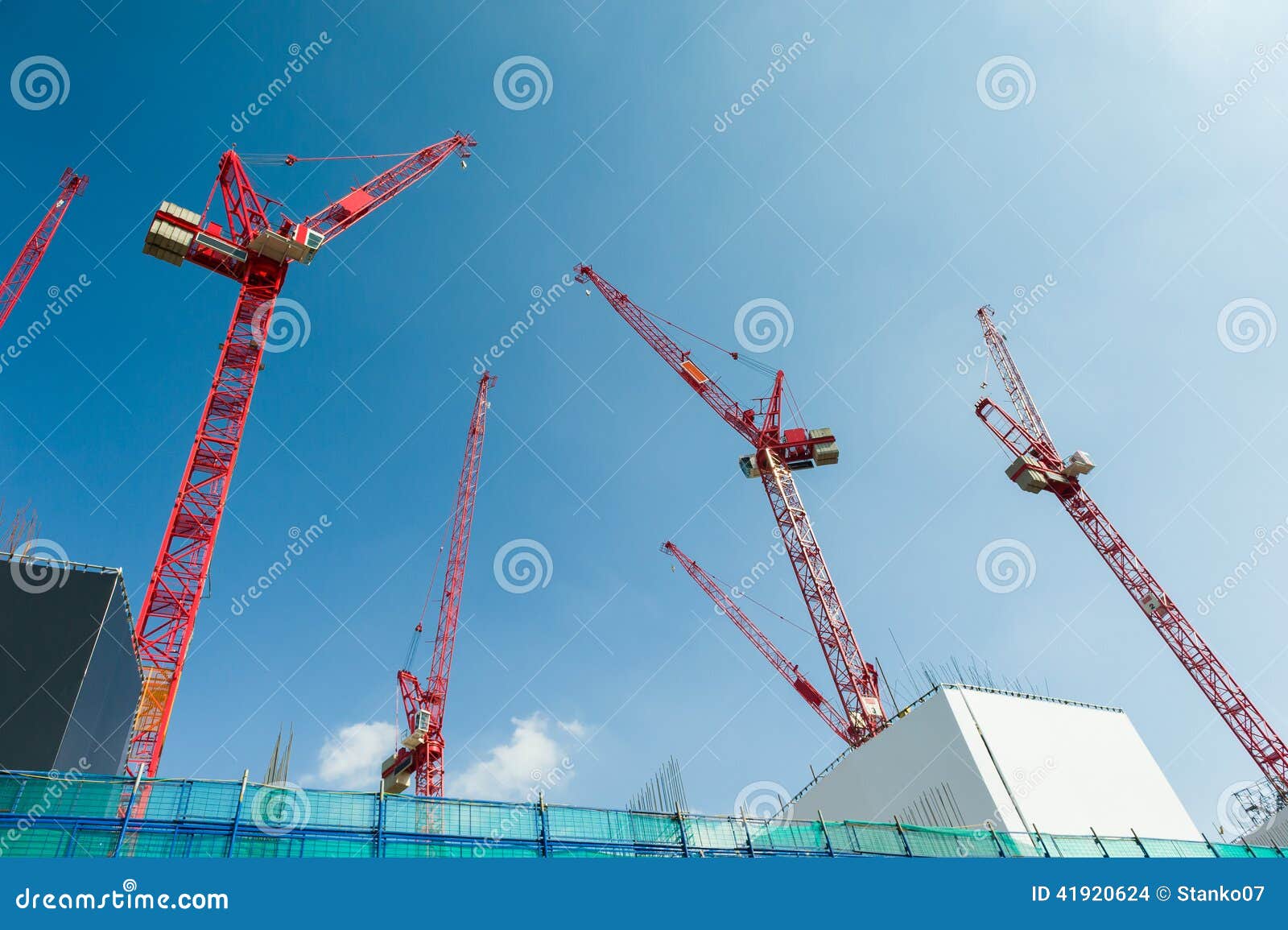 Red cranes stock photo. Image of development, clear, blue - 41920624