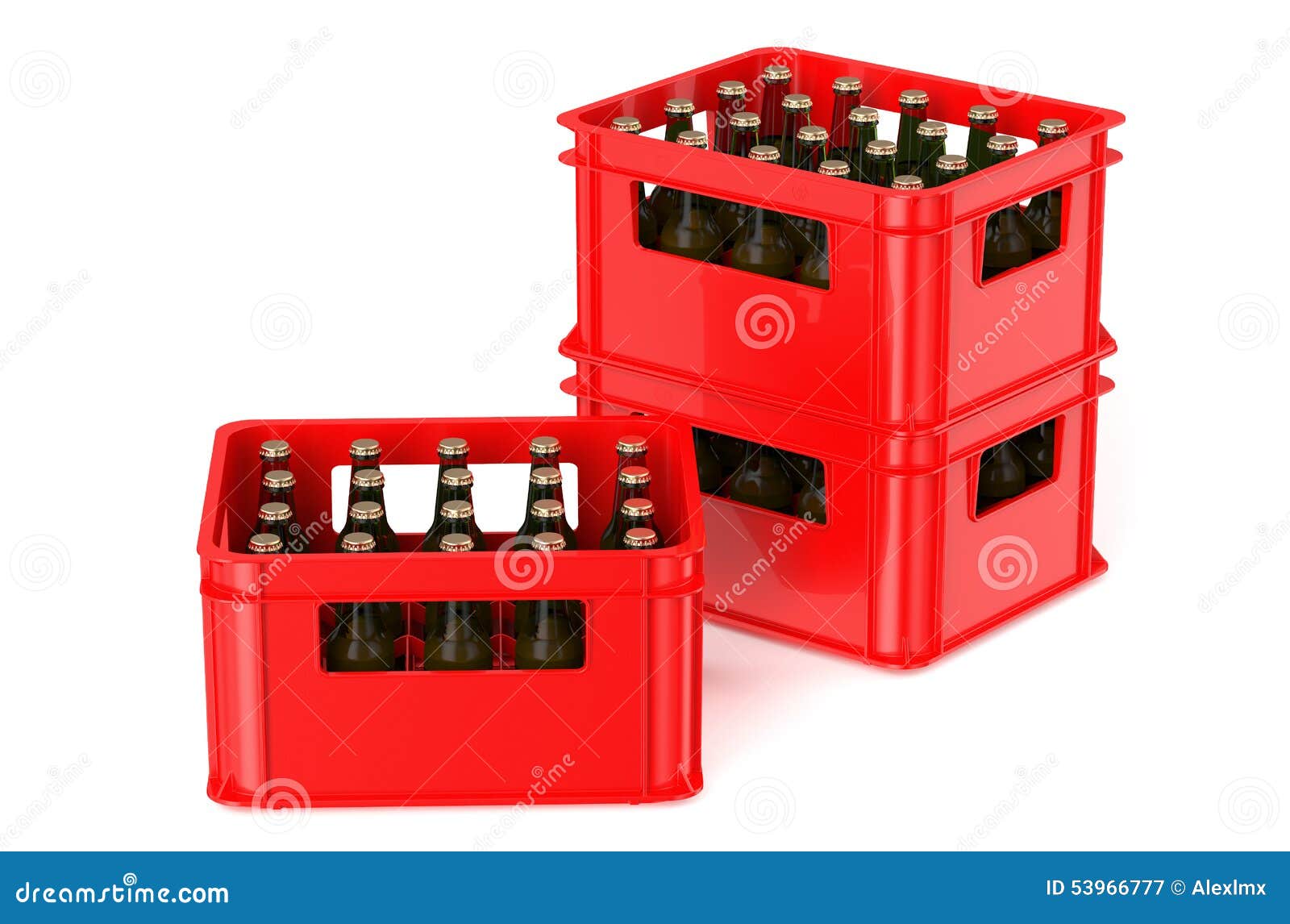Red Crate Full with Beer Bottles Stock Illustration - Illustration of ...