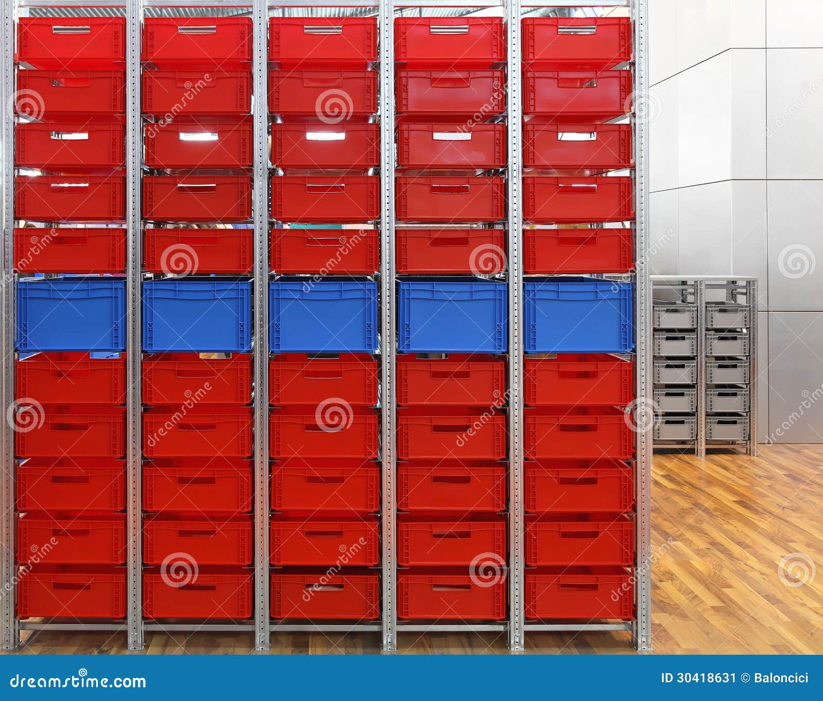 Red crates stock image. Image of plastic, shelf, storage - 30418631