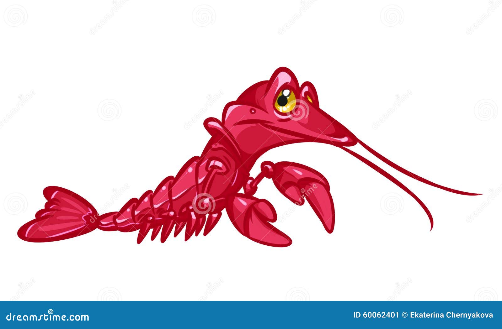 Red Crayfish Cartoon Illustration Stock Illustration - Illustration of ...
