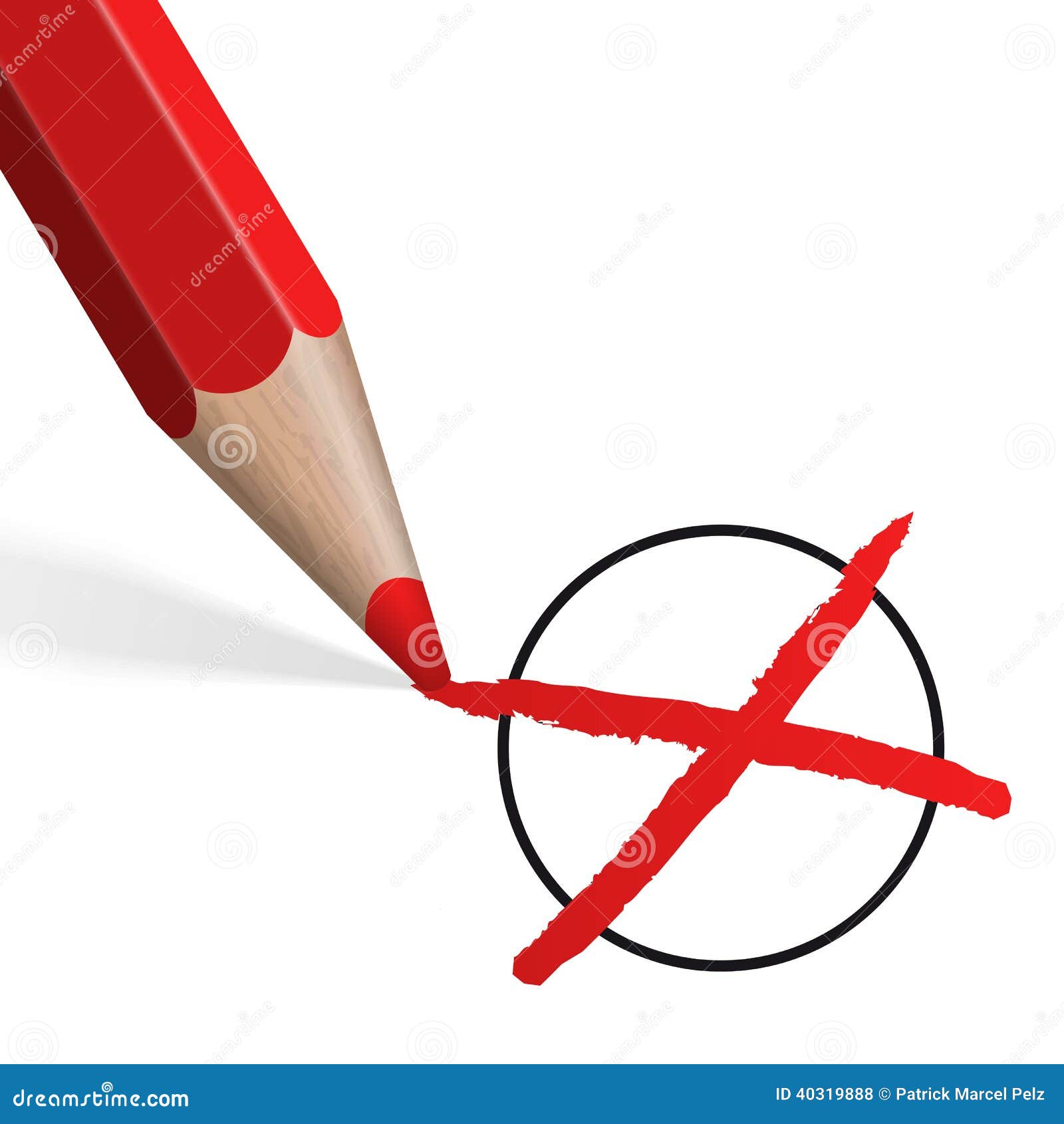 Red crayon with cross stock vector. Illustration of accept - 40319888