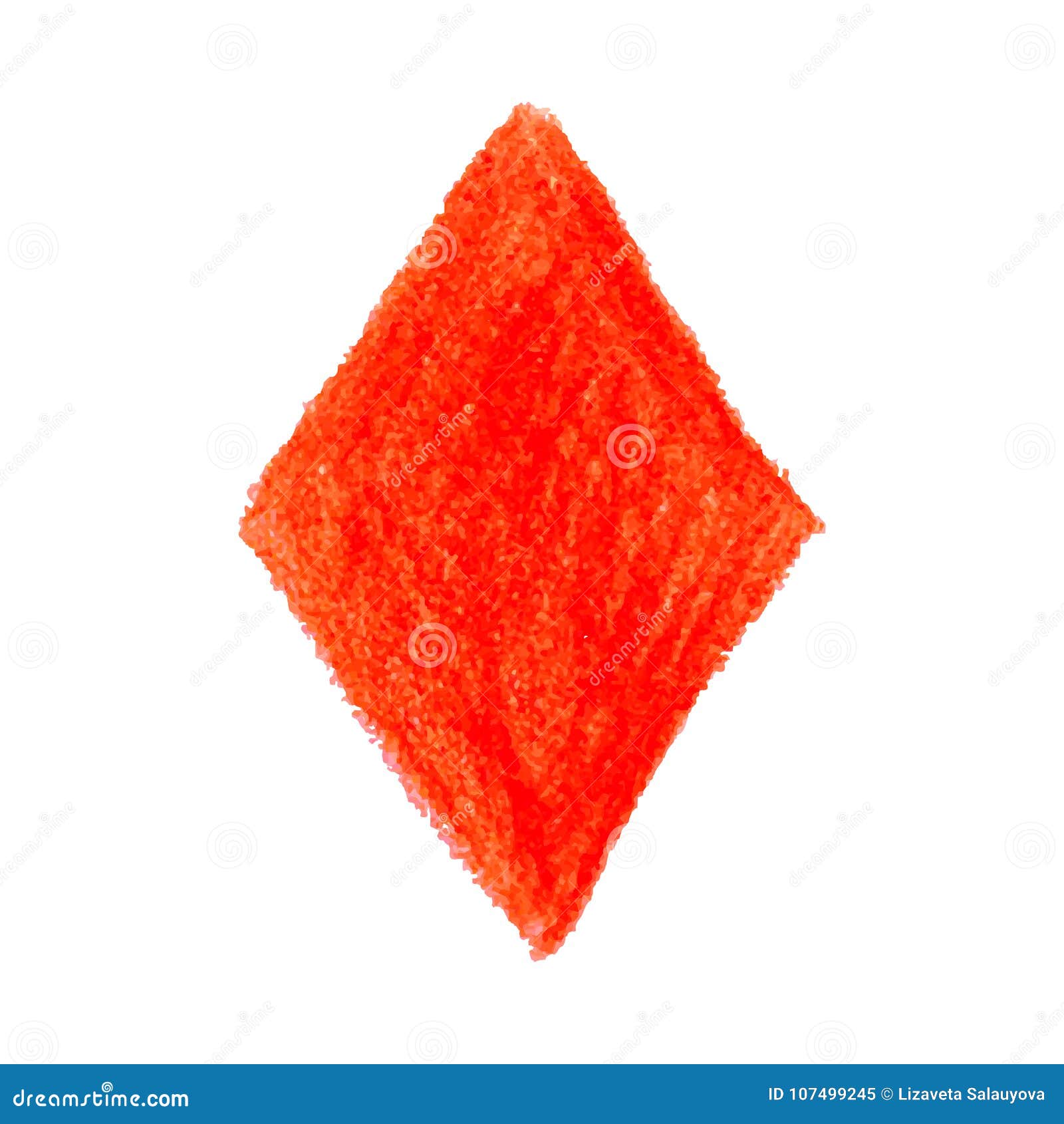 Red Crayon Scribble Texture Stain Rhombus Shape Isolated on White ...