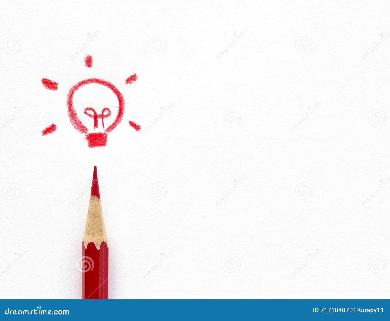 Red Crayons Drawing Light Bulb Stock Image - Image of school, bulb ...