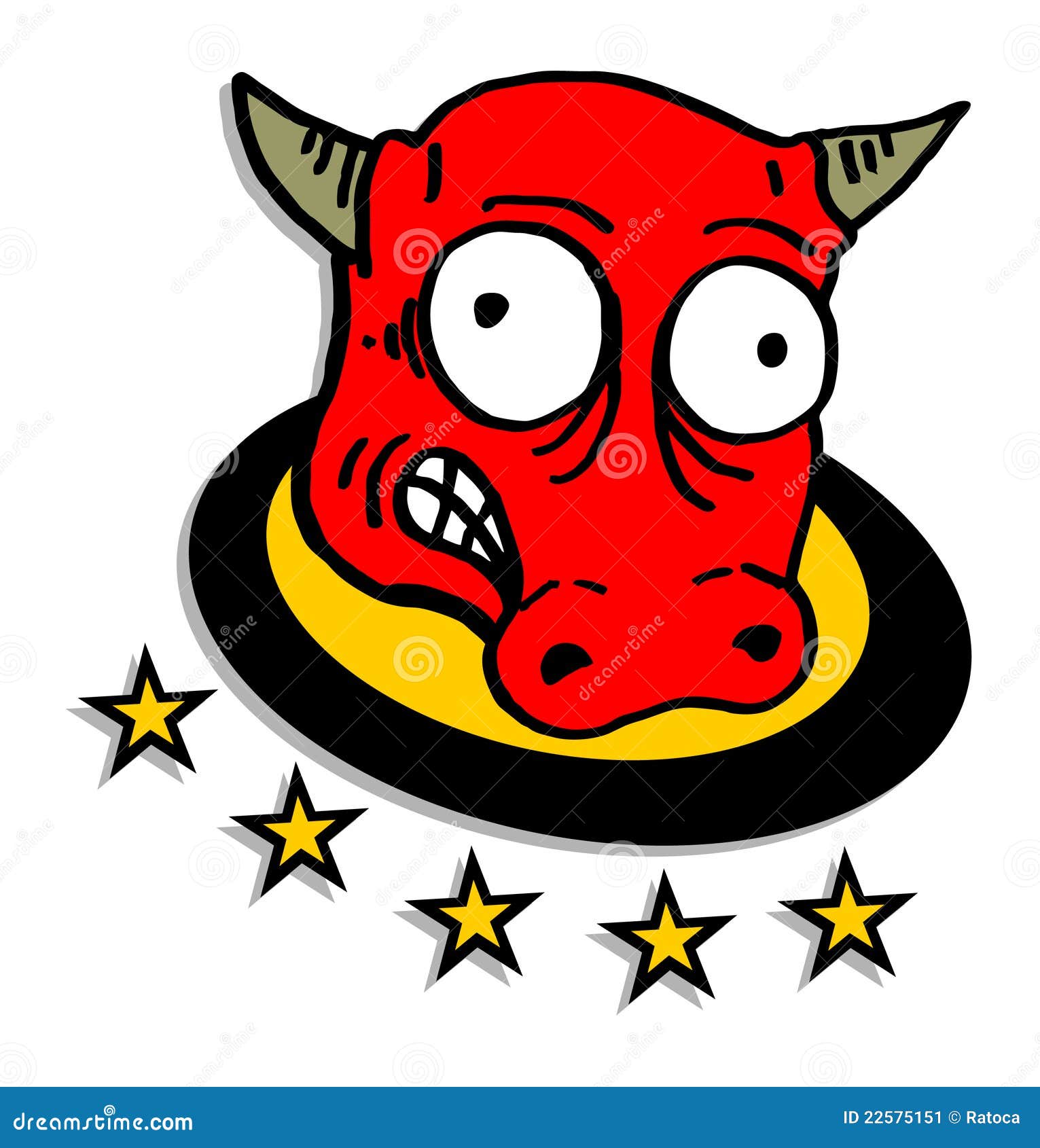 Red crazy bull stock vector. Illustration of crazy, emblem - 22575151