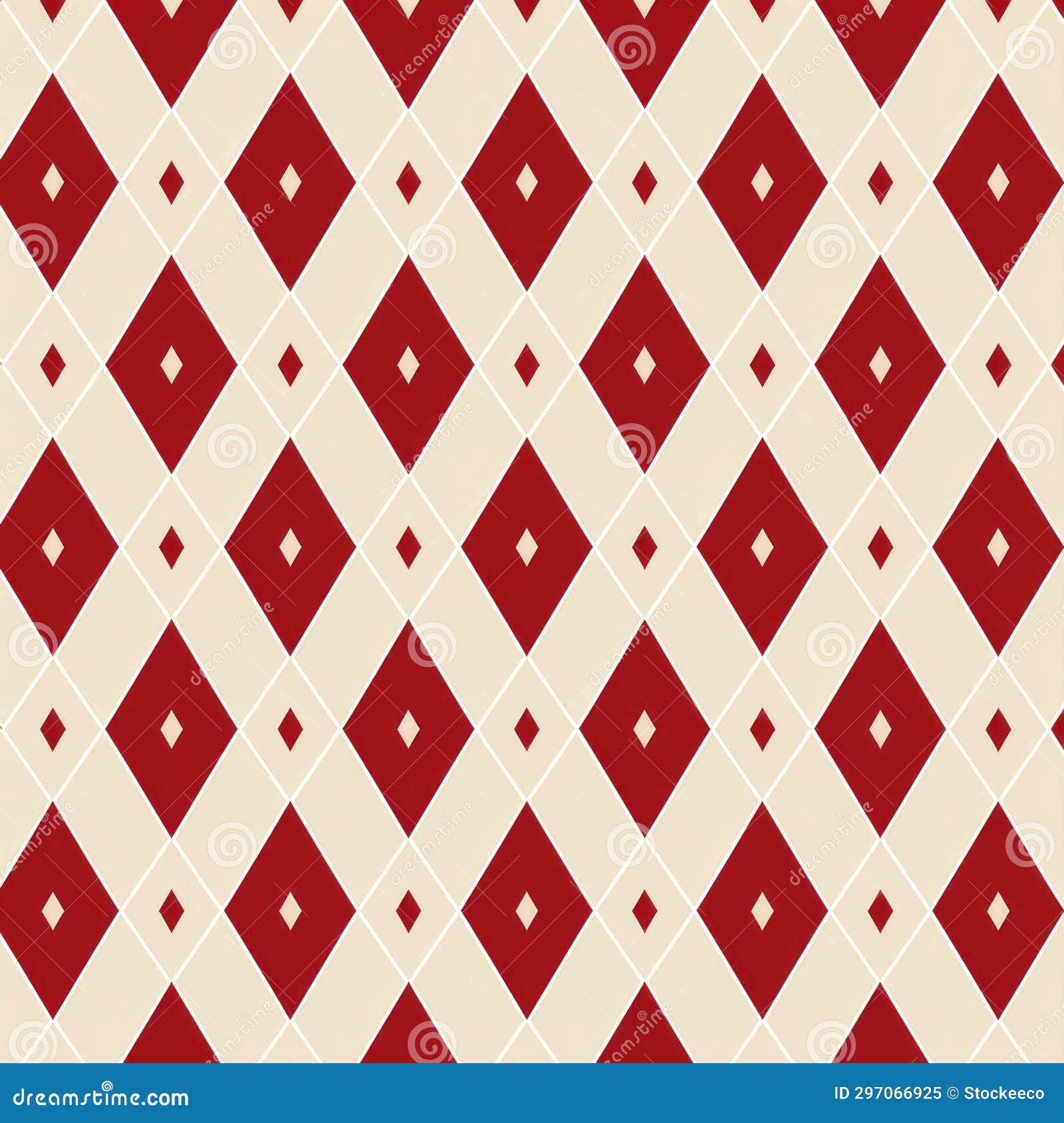 Red and Cream Diamond Pattern: Minimalist Background with Traditional ...