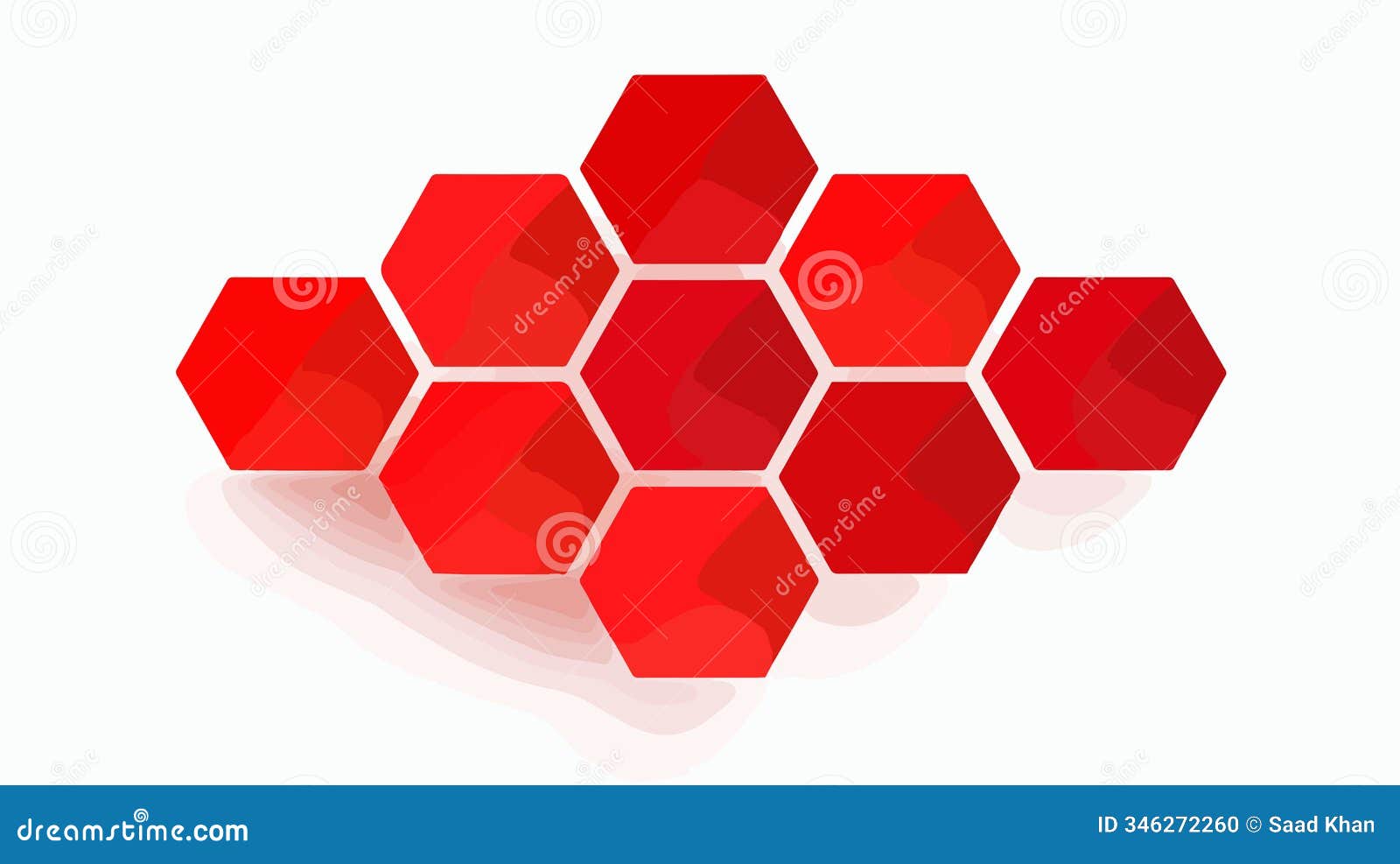 Red Creative Hexagonal Design on a White Background Stock Illustration ...