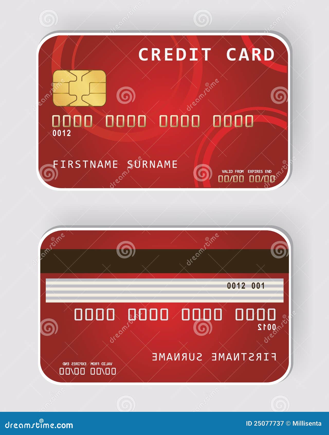 Red Credit Card Banking Concept Stock Illustration - Illustration of ...