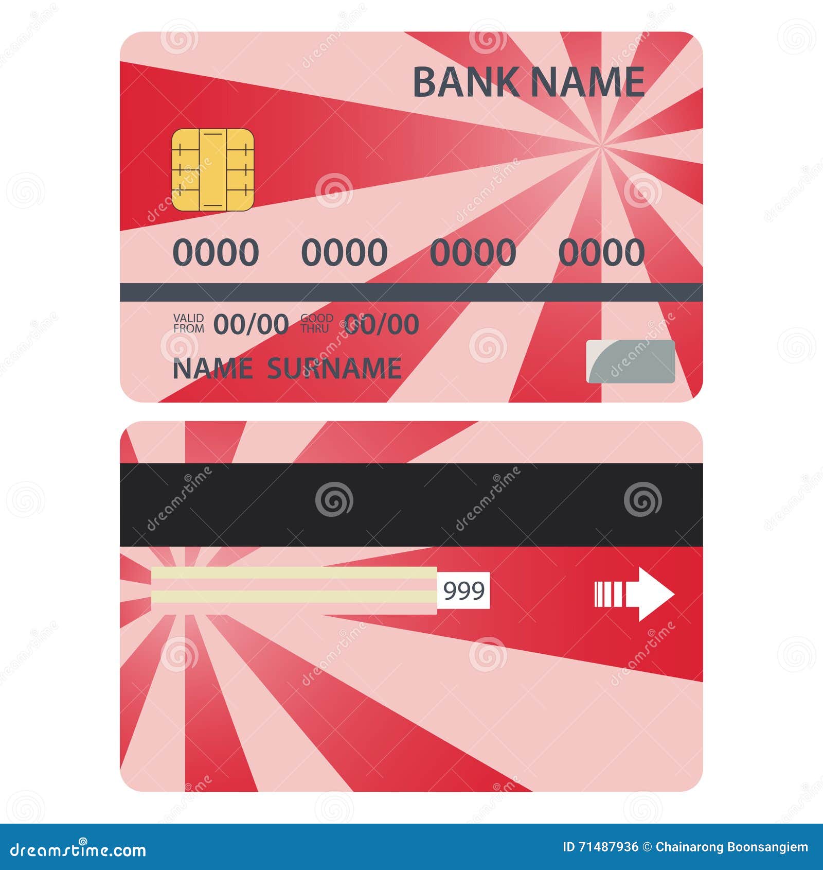 Red Credit Card, Debit Card Stock Vector - Illustration of currency ...