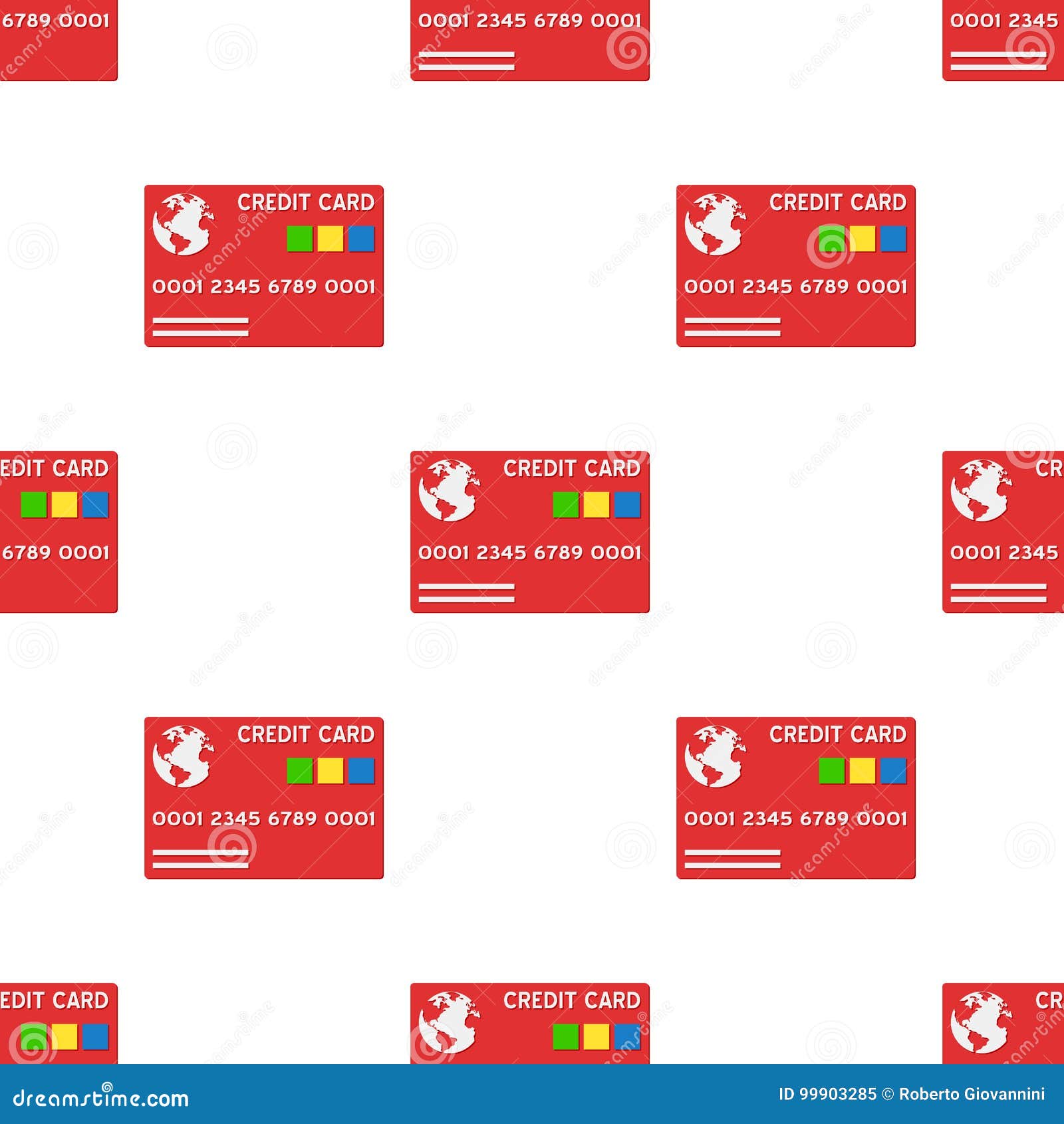 Red Credit Card Icon Seamless Pattern Stock Vector - Illustration of ...