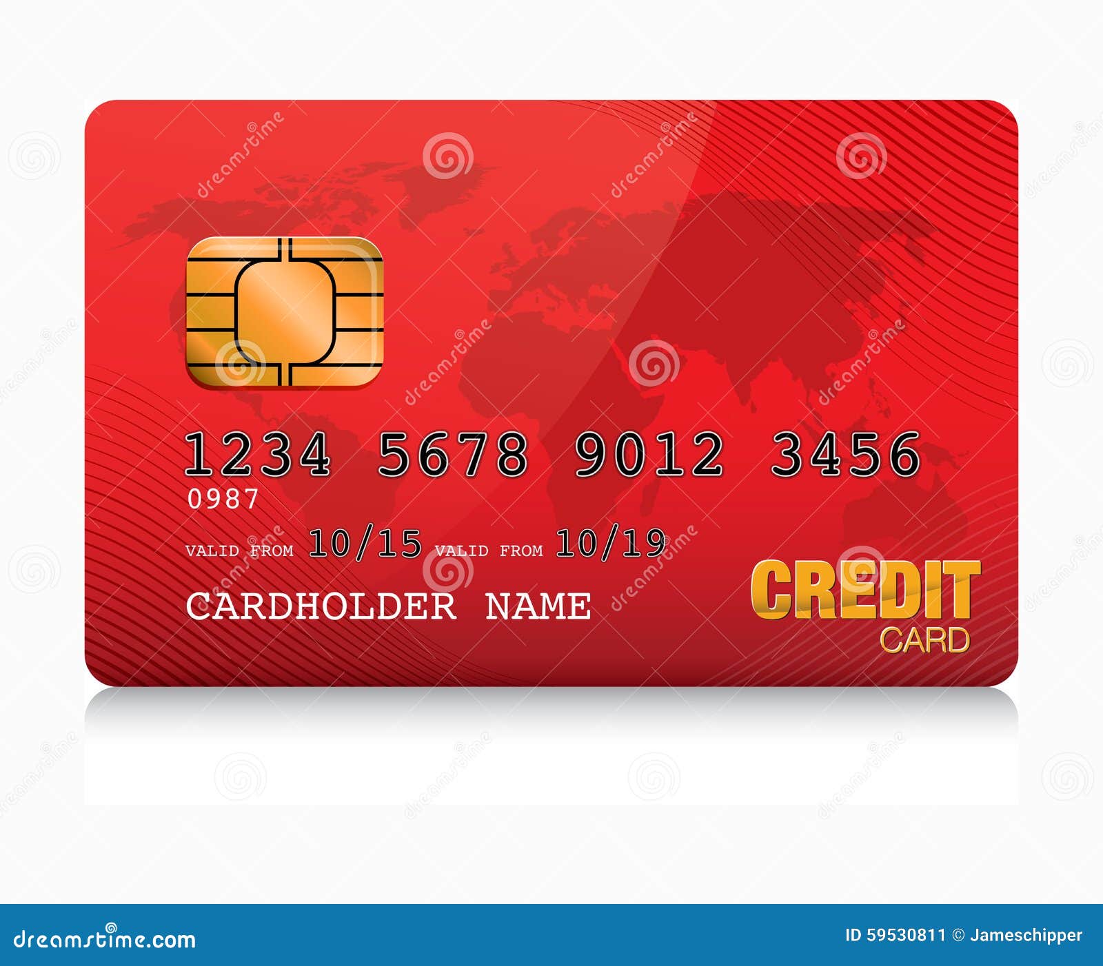 Red credit card stock vector. Illustration of money, credit - 59530811